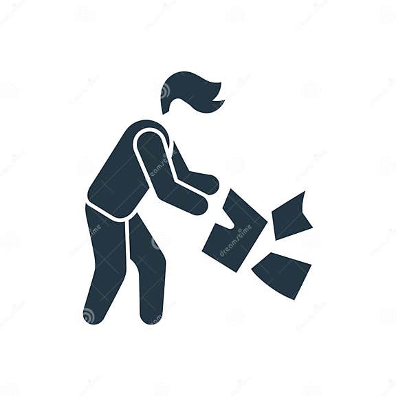 Person Dropping Objects Icon Stock Vector - Illustration of objects ...
