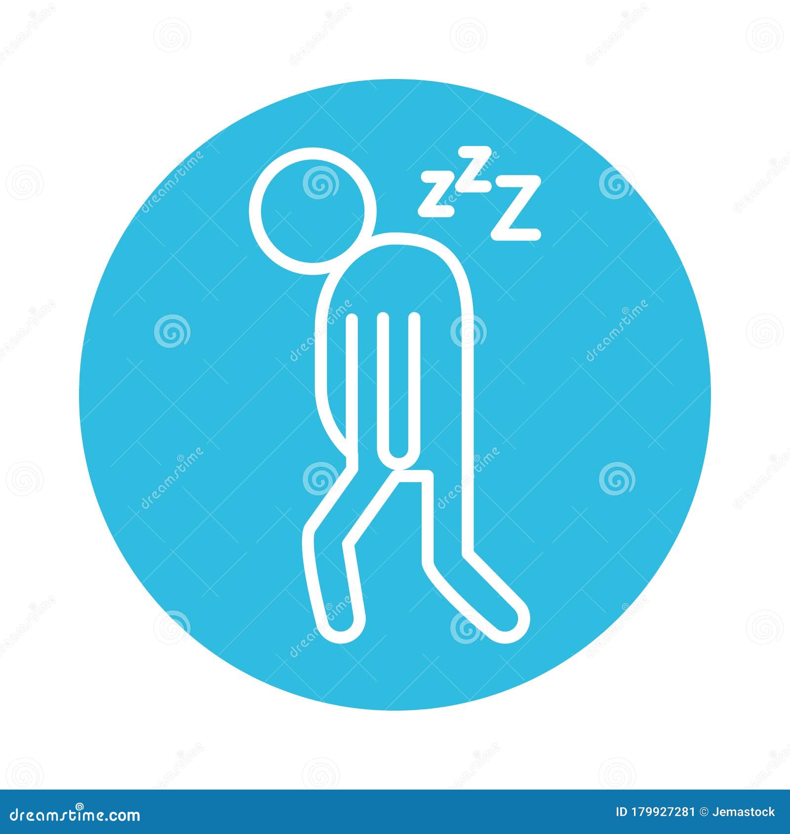 Person with Drowsiness Covid19 Symptom Line Style Icon Stock Vector ...