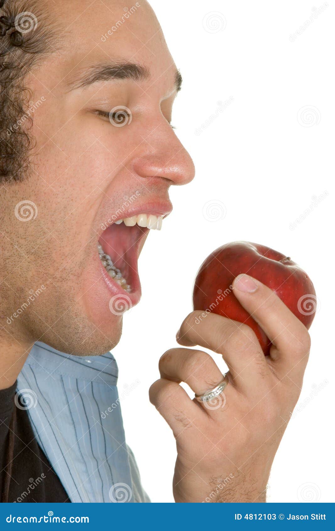 Person Eating Apple stock image. Image of biting, apple - 4812103