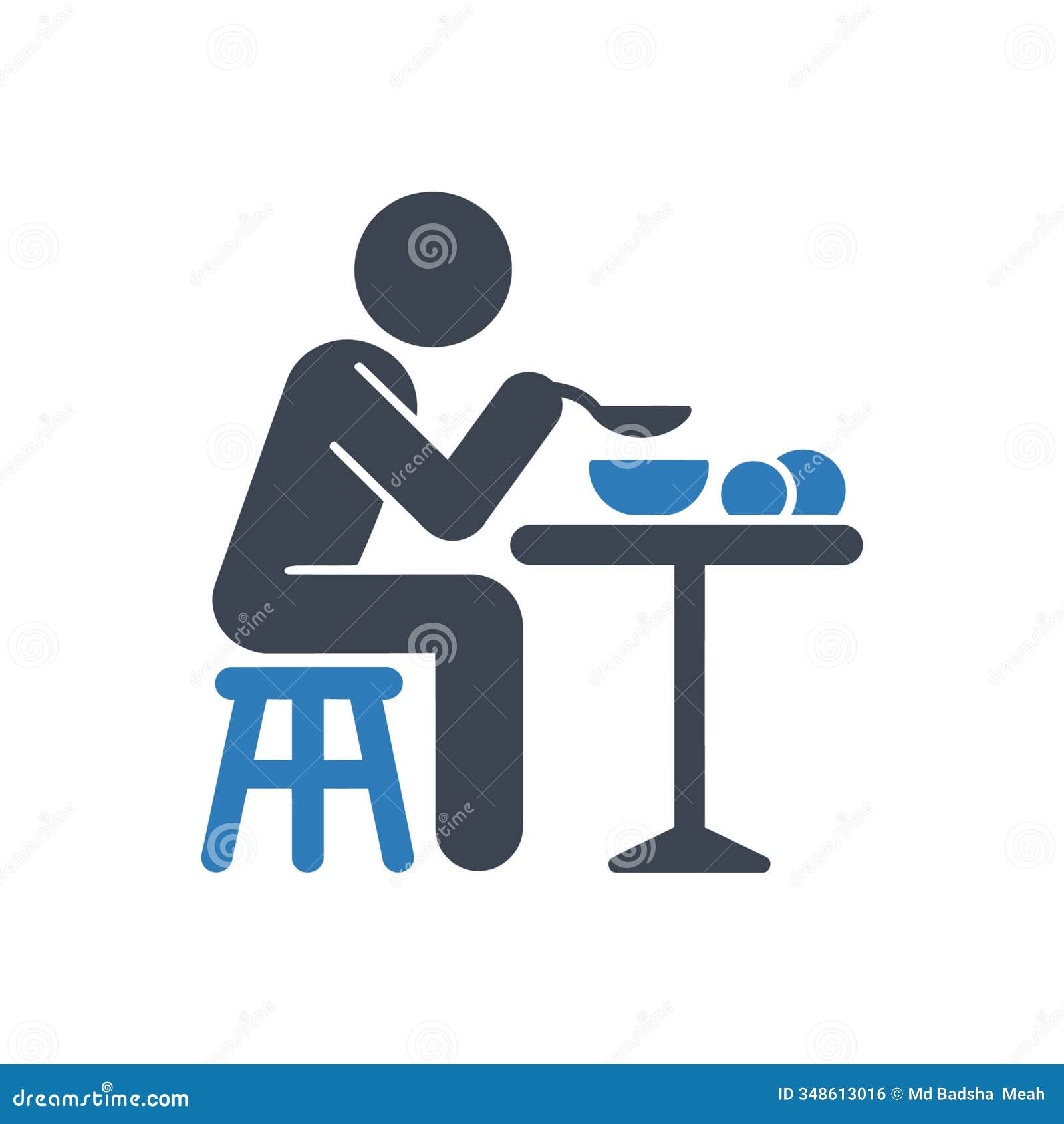 Person eating icon stock vector. Illustration of icon - 348613016
