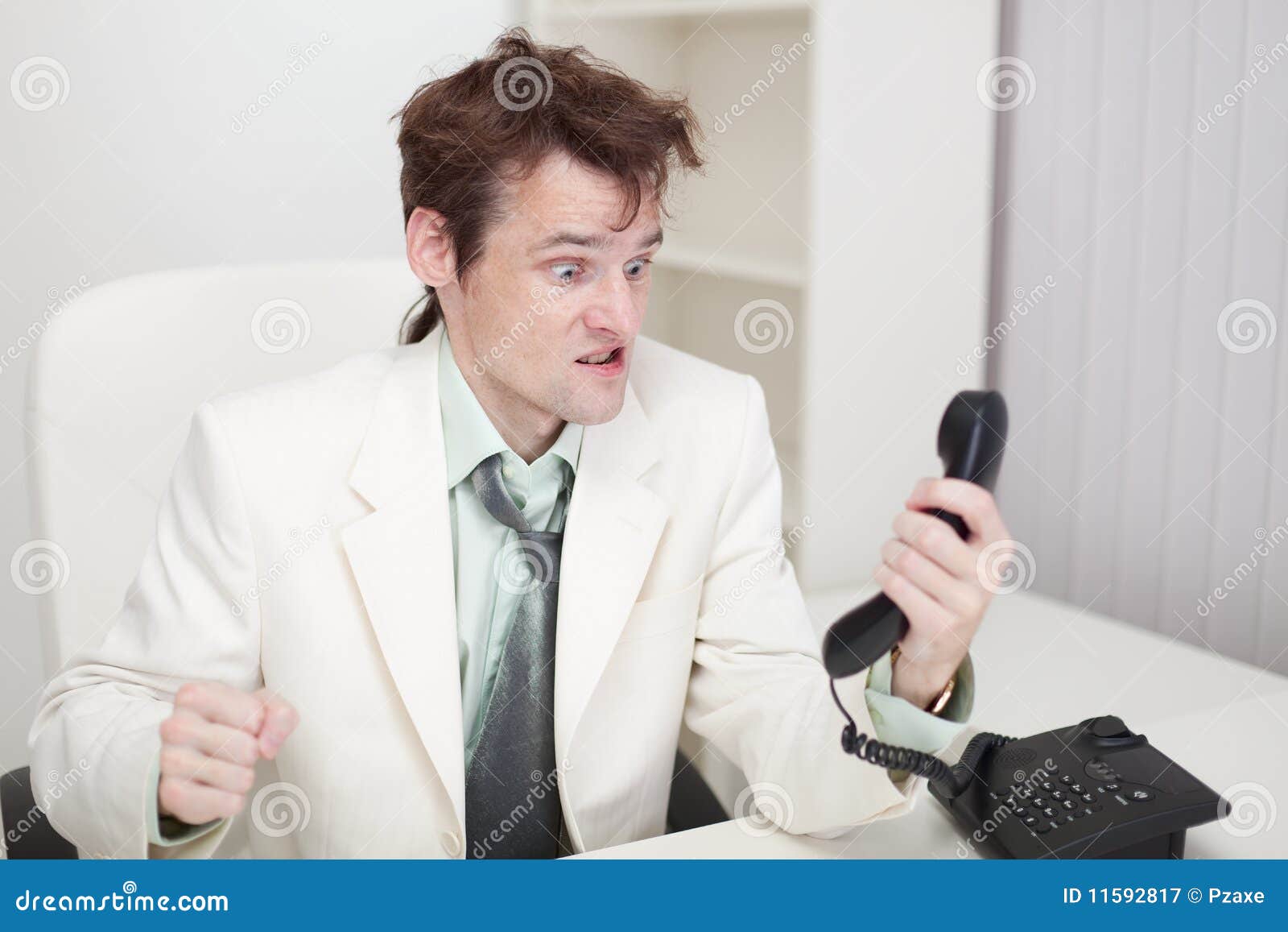 Person Emotionally Communicates with Phone Stock Image - Image of ...