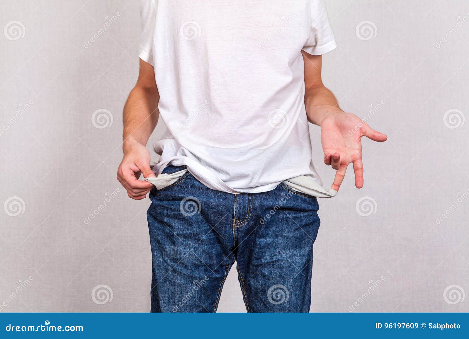 Person with Empty Pockets stock image. Image of poverty - 96197609