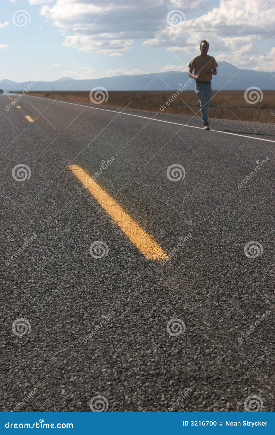 Person on Empty Road stock photo. Image of alone, open - 3216700