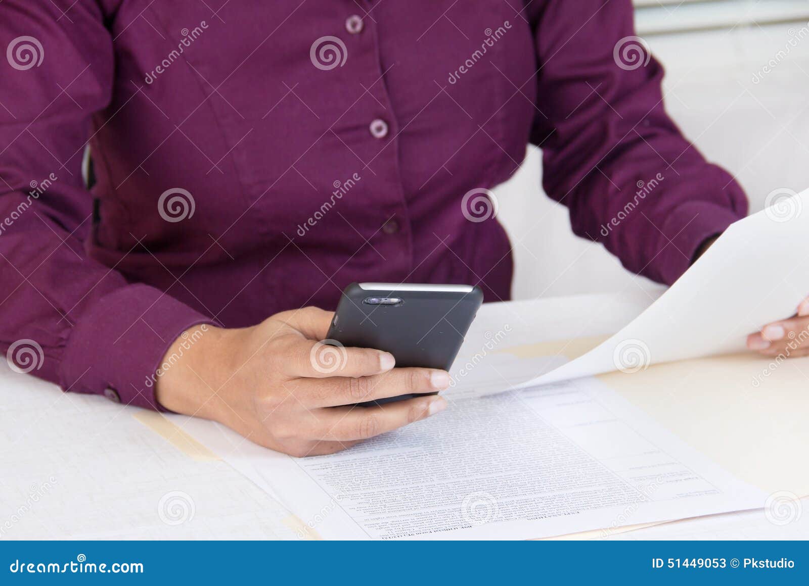 Person Entering Data Using Mobile Phone Stock Image - Image of ...