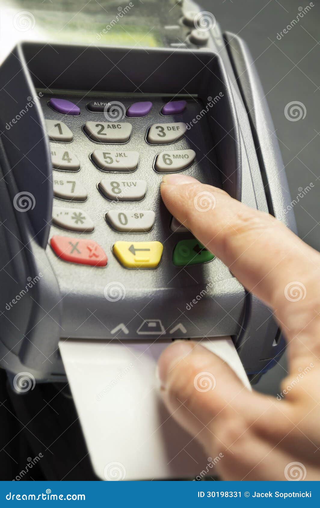 Credit Card Reader and Hand Stock Image - Image of paying, computer ...
