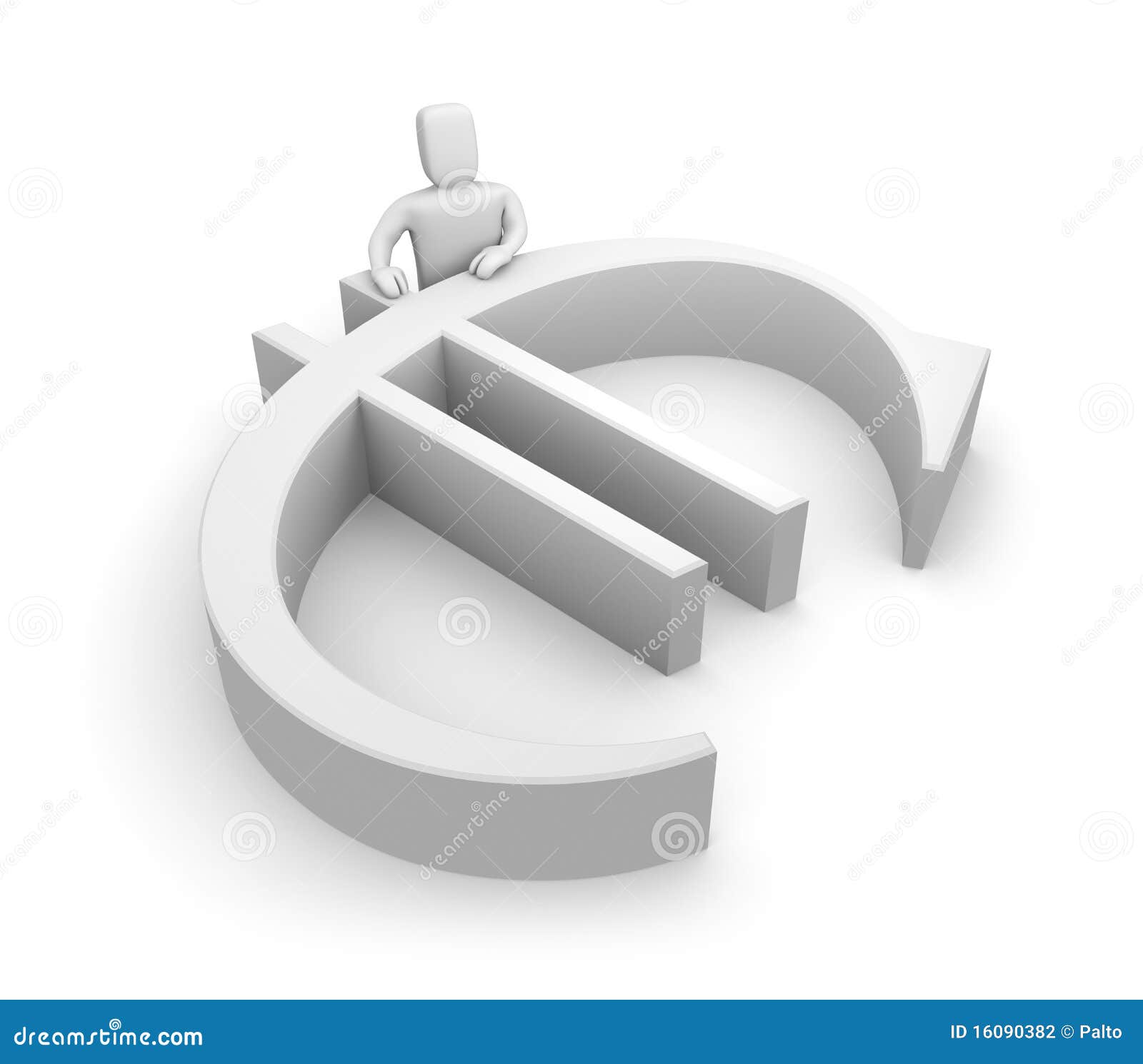 Person and Euro sign stock illustration. Illustration of isolated ...