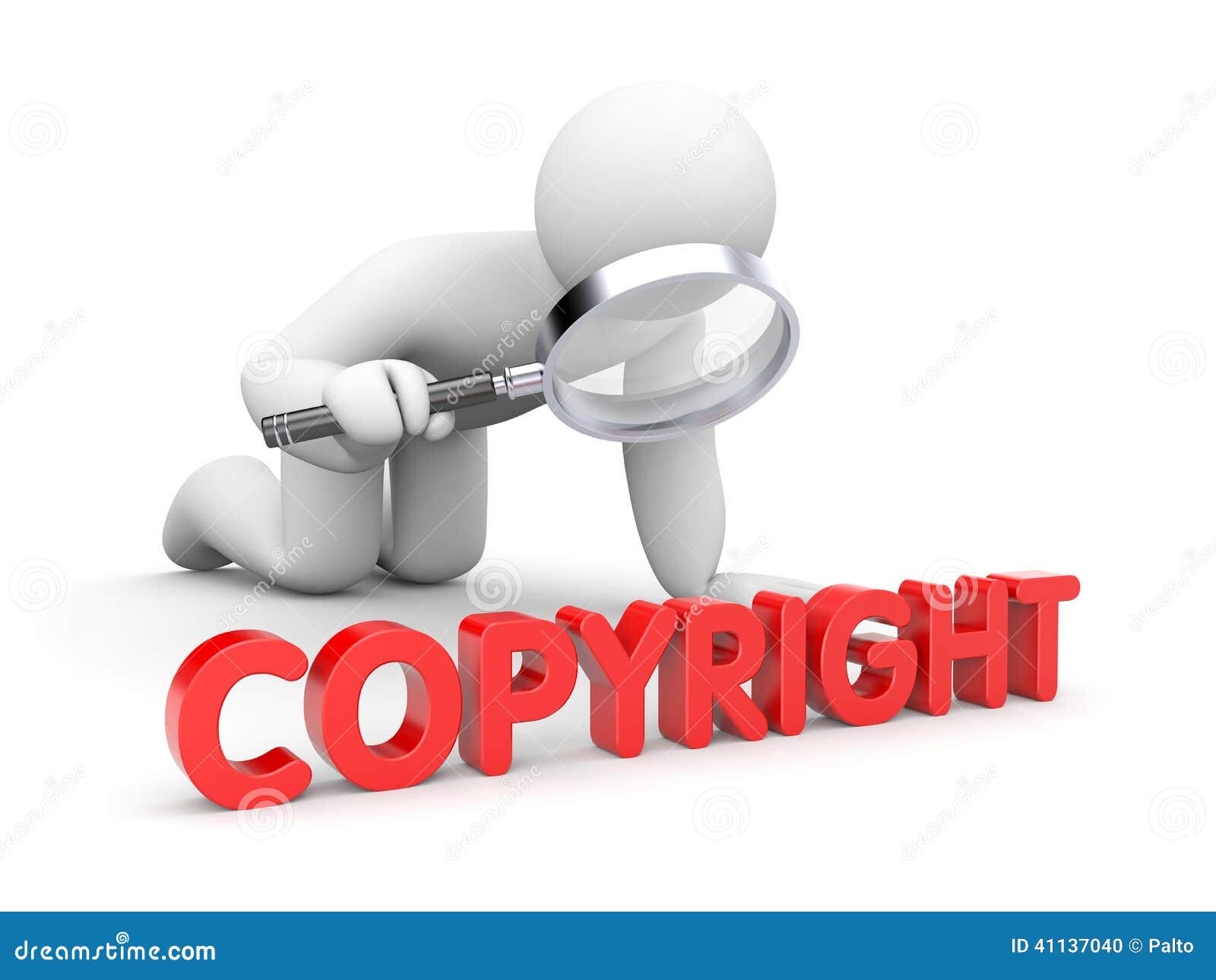 The Person Examines Copyright Sign Stock Illustration - Illustration of ...