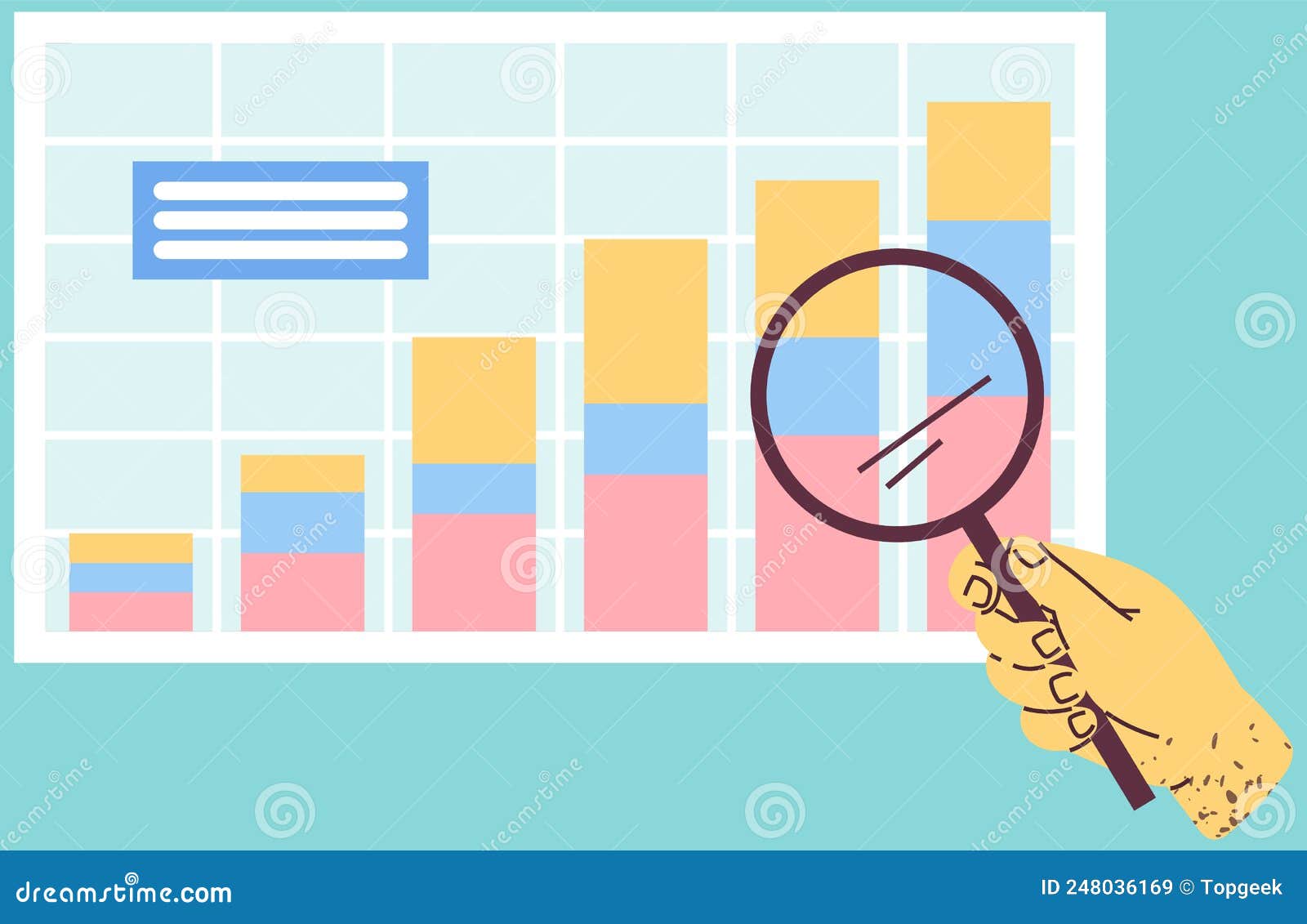 Person Examines Scheme Under Magnifier. Hand With Loupe Magnifying ...