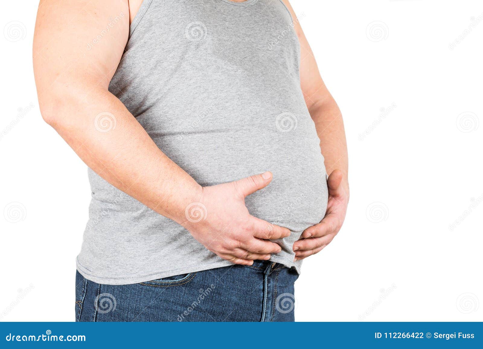 The Person with Excess Weight. Isolated on White Background Stock Photo ...