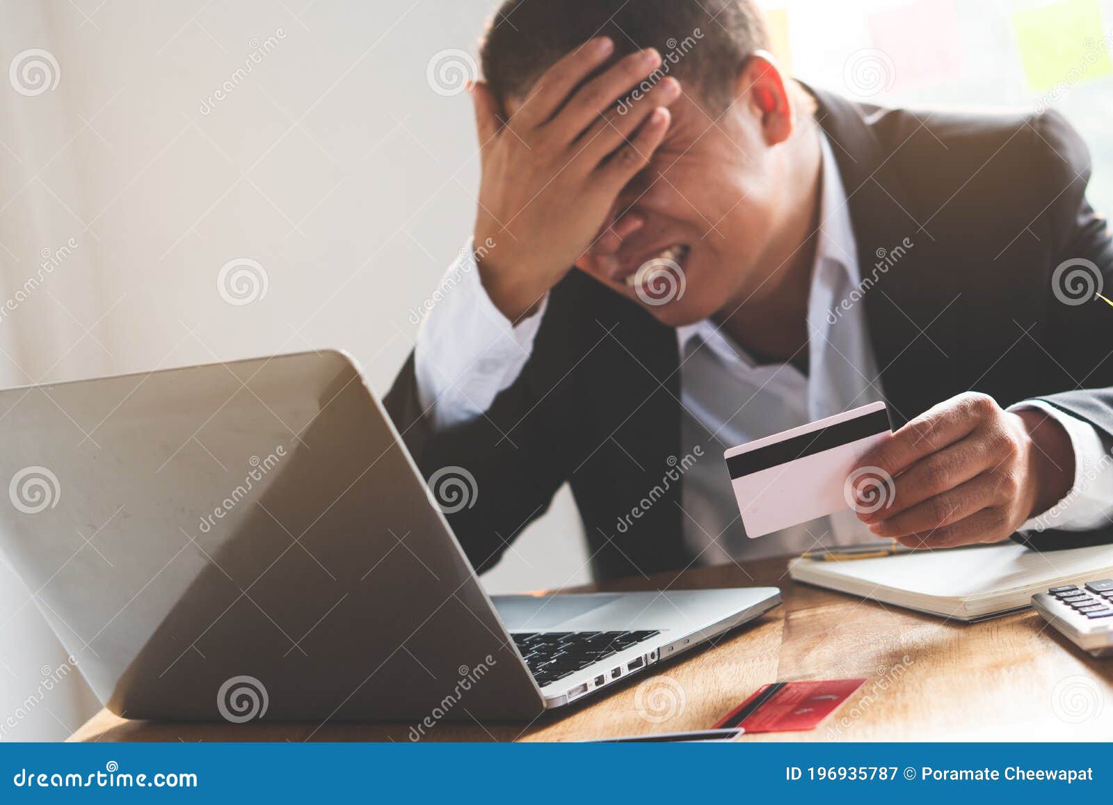 Person Exhausted With Bankruptcy Problem Shocked Man Carrying Bills