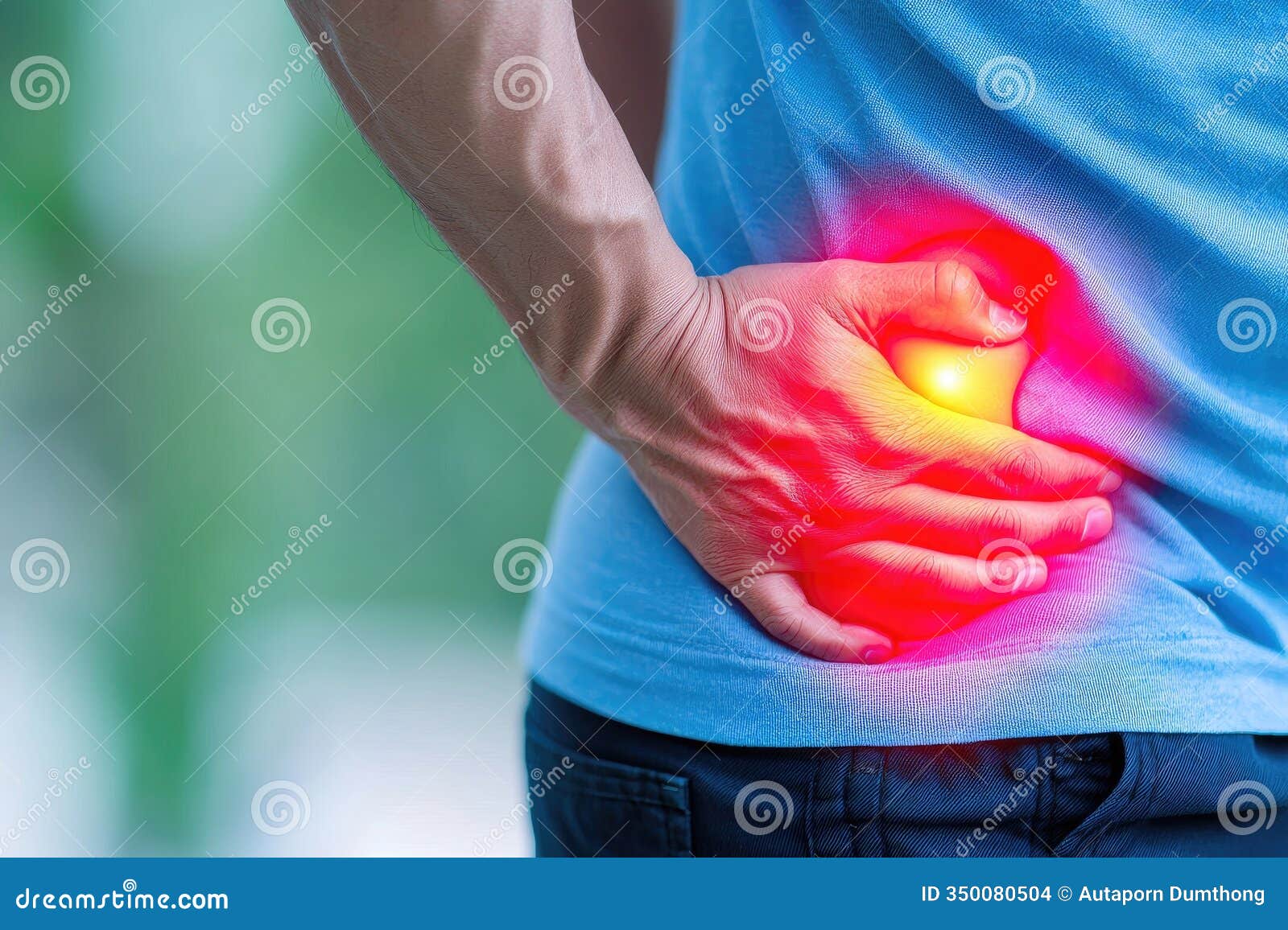 A Person Experiencing Back Pain, Highlighting Discomfort with a Visual ...