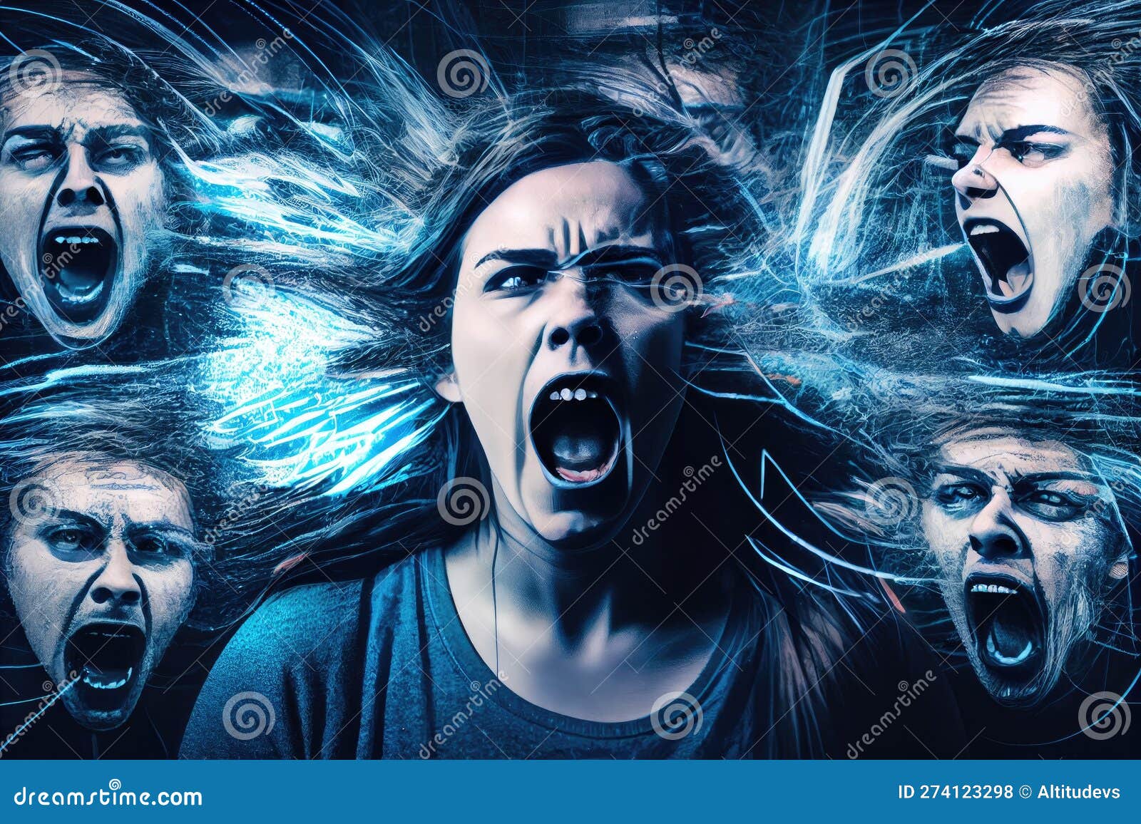 Person, With Multiple Personalities, Experiencing Different Symptoms Of ... Person, With Multiple Personalities, Experiencing Different Symptoms Of ...