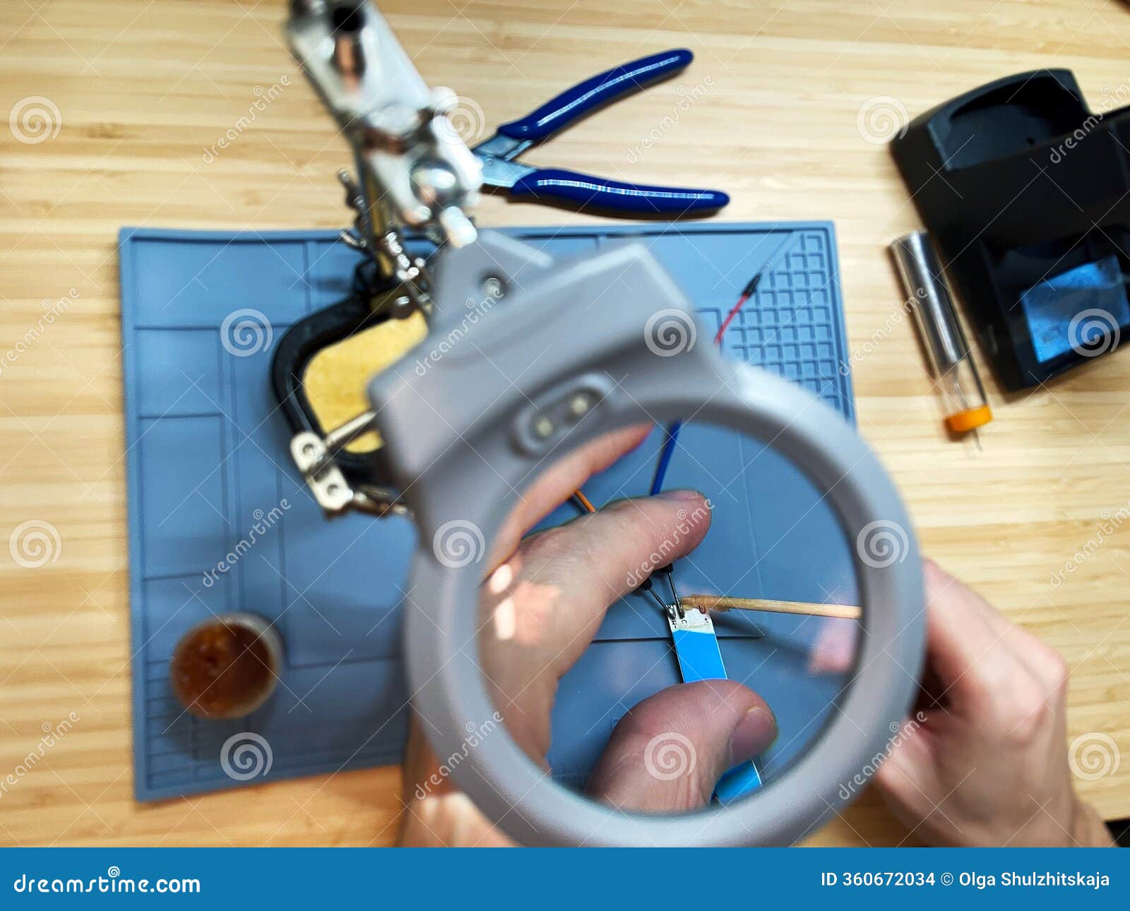Soldering Electronics with Precision Tools Stock Photo - Image of ...
