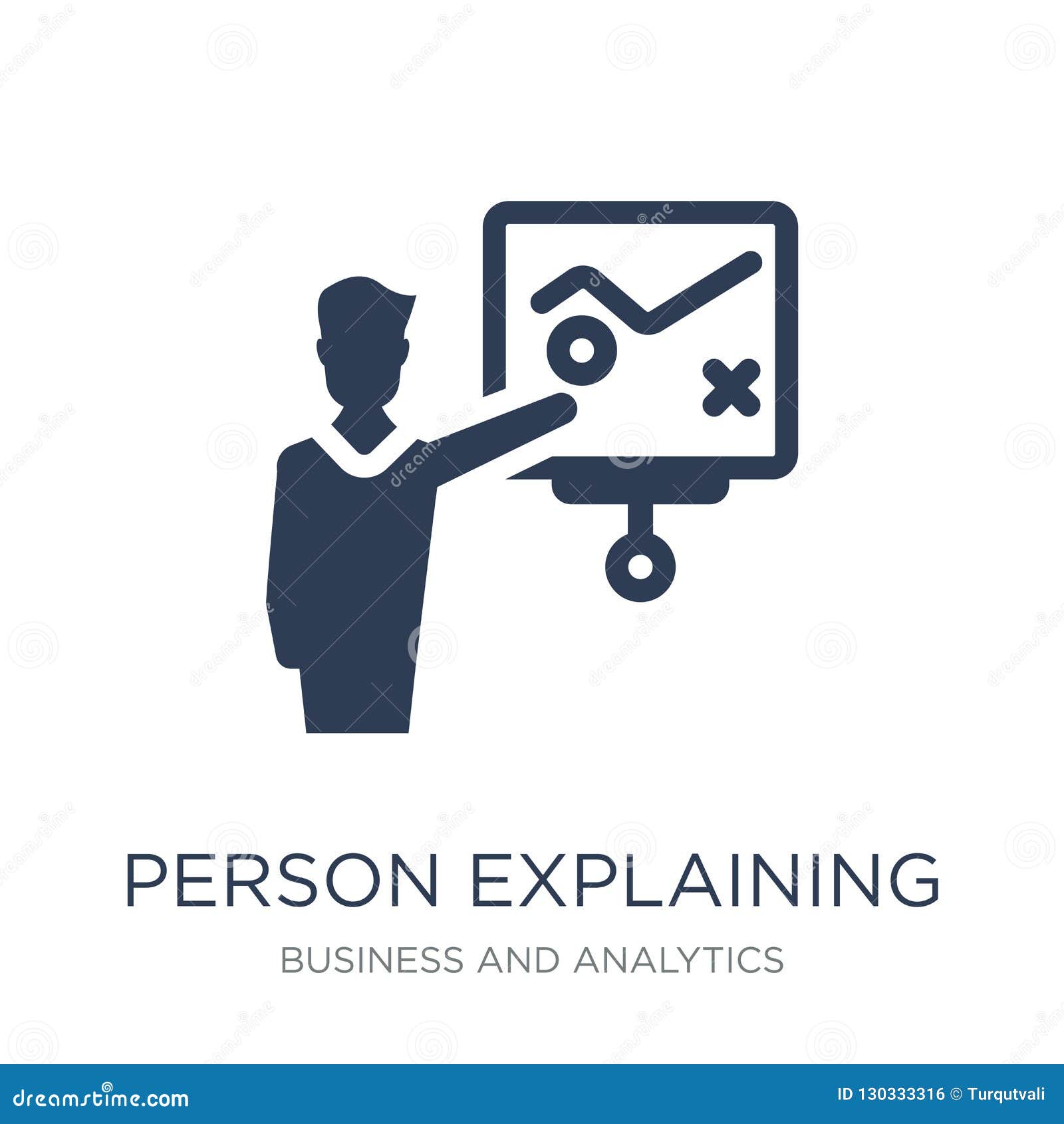 Person Explaining Strategy Icon. Trendy Flat Vector Person Explaining ...