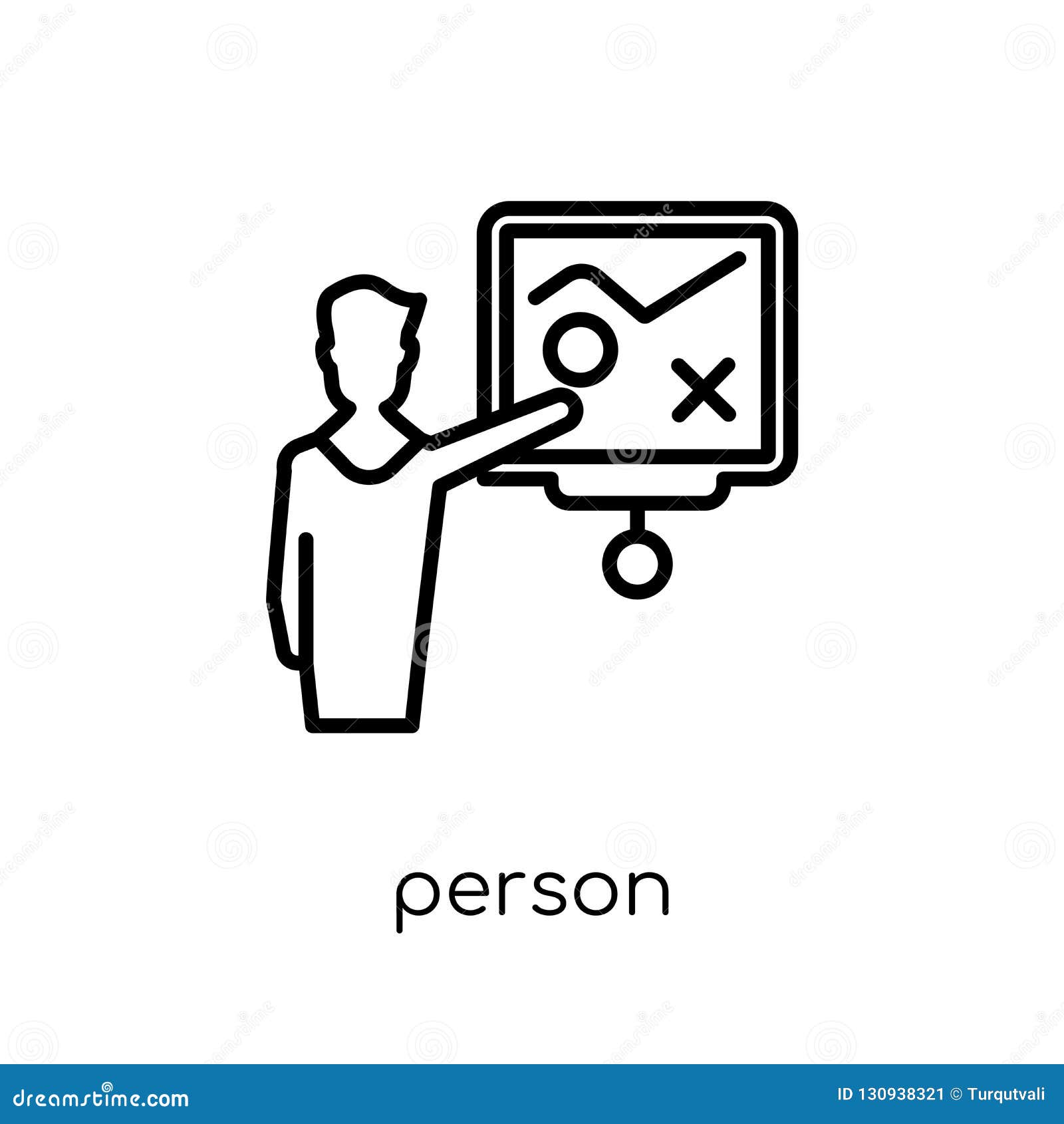 Person Explaining Strategy Icon. Trendy Modern Flat Linear Vector ...