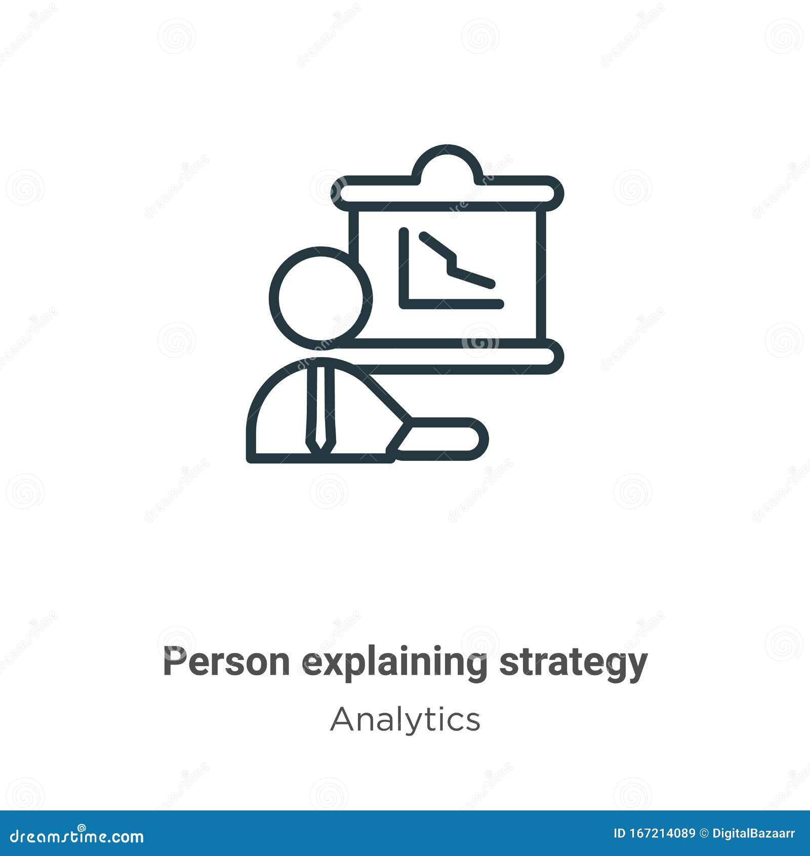 Person Explaining Strategy Outline Vector Icon. Thin Line Black Person ... Person Explaining Strategy Outline Vector Icon. Thin Line Black Person ...