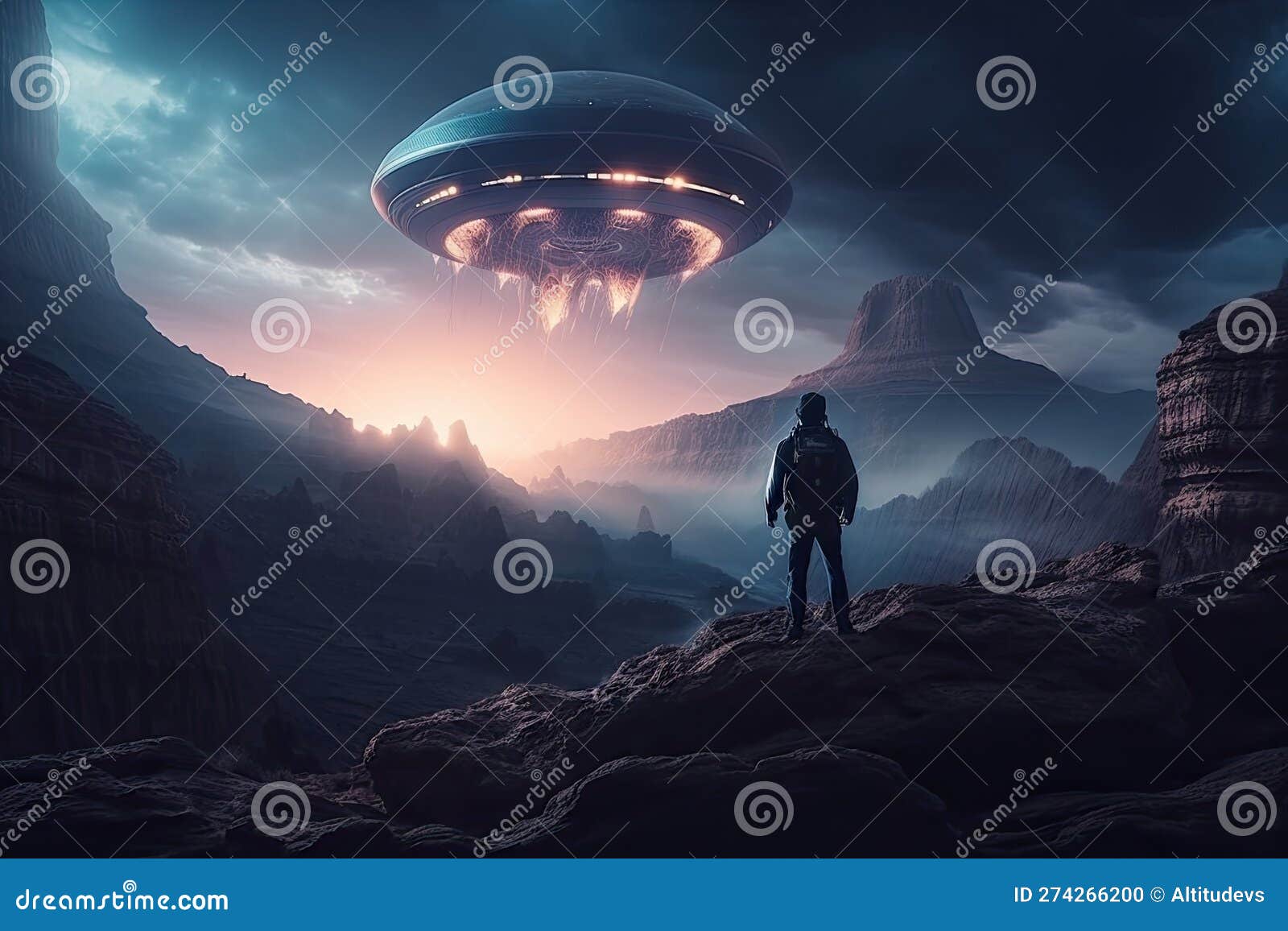 Person, Exploring Alien World and Discovering Unknown Alien Lifeforms ...