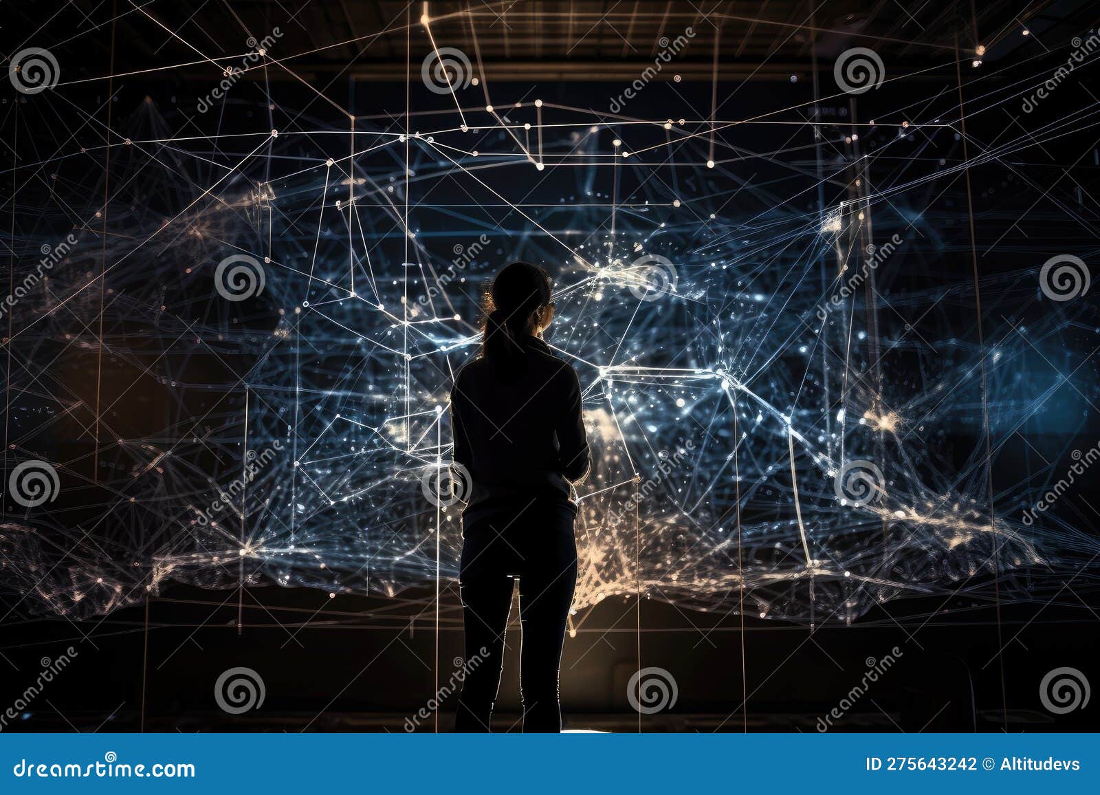 Person, Exploring Vast Network of Connections and Data, Using ...