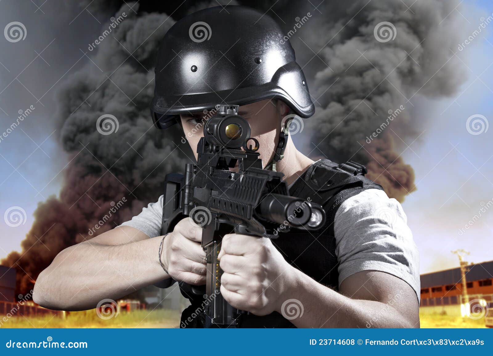Person, Explosion in an Industry Stock Photo - Image of assault ...