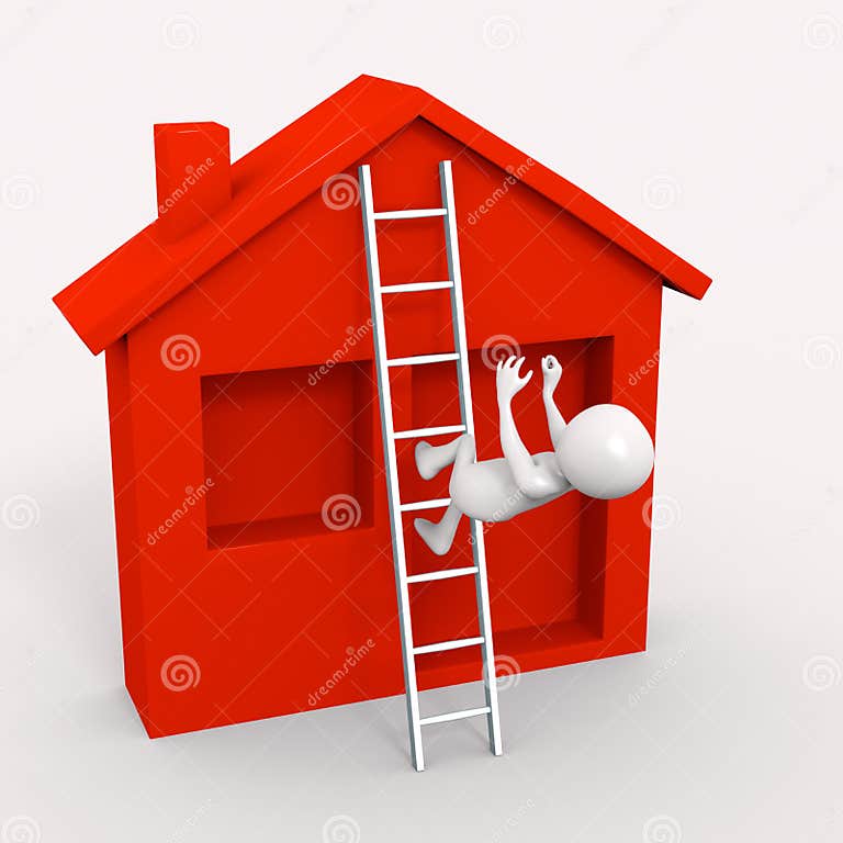 Person Falling Off Ladder Accident Stock Illustration - Illustration of ...