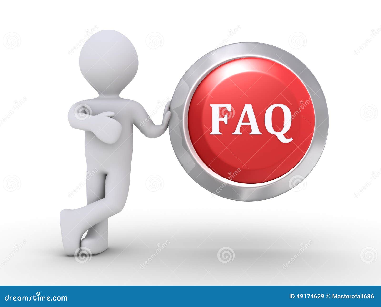 Person with FAQ button stock illustration. Illustration of online ...