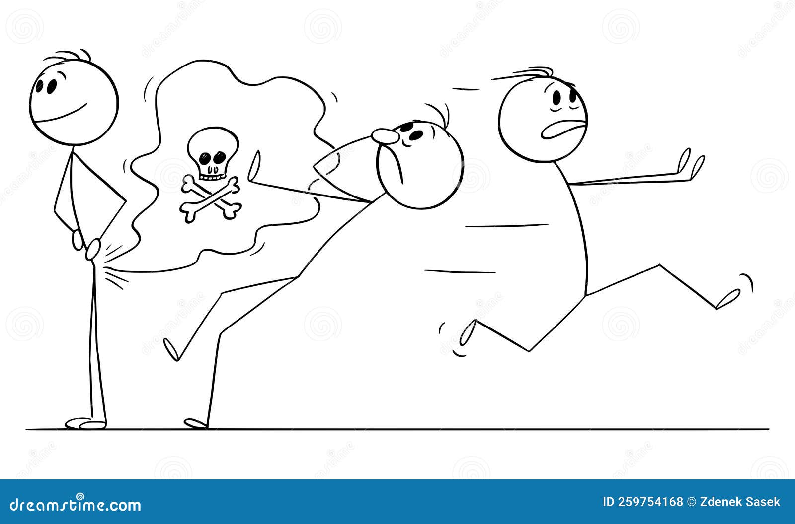 Person Farting, Panic Burst Around , Vector Cartoon Stick Figure ... Person Farting, Panic Burst Around , Vector Cartoon Stick Figure ...