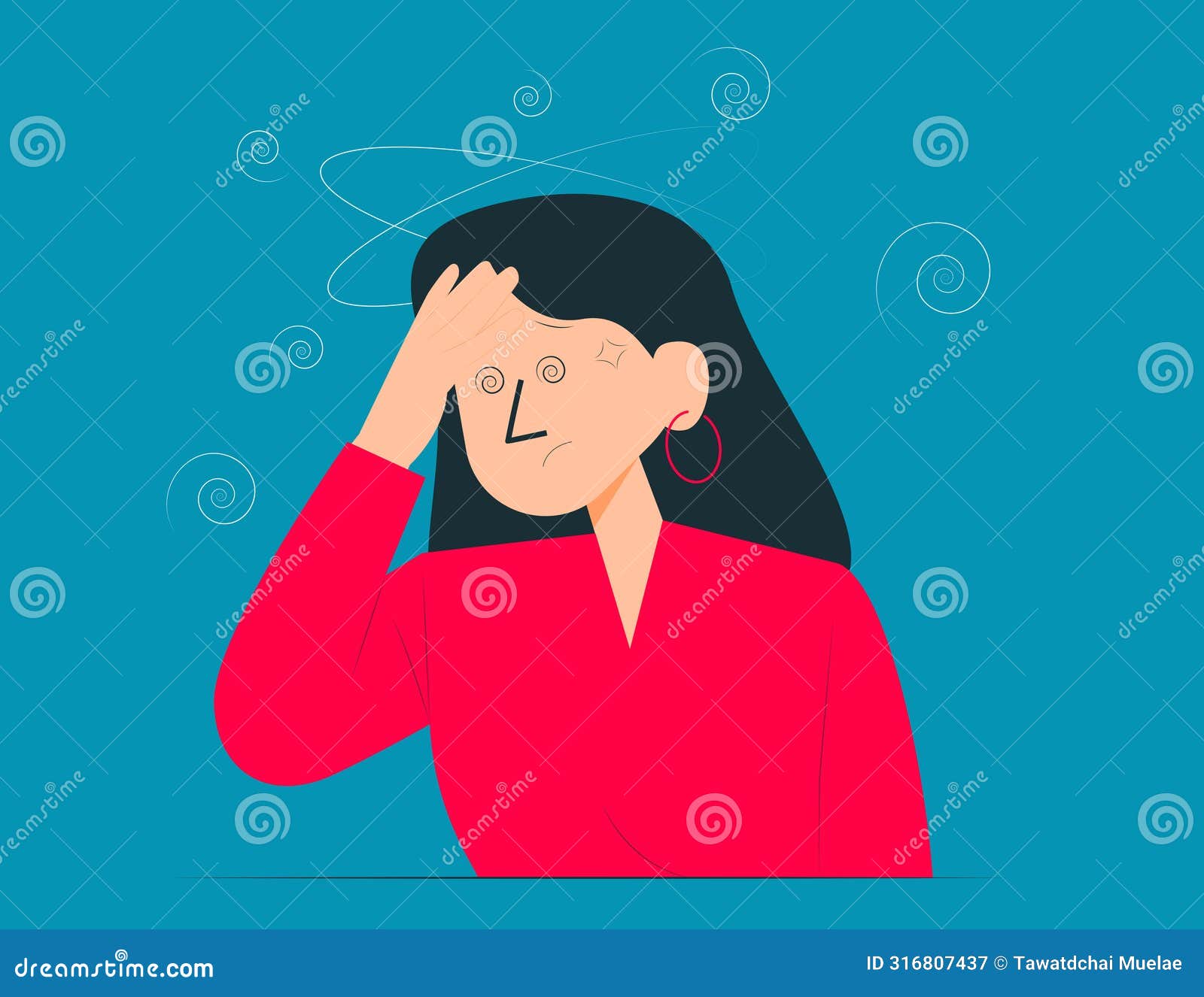 Man Feeling Dizzy With Stars Illustration Cartoon Vector ...