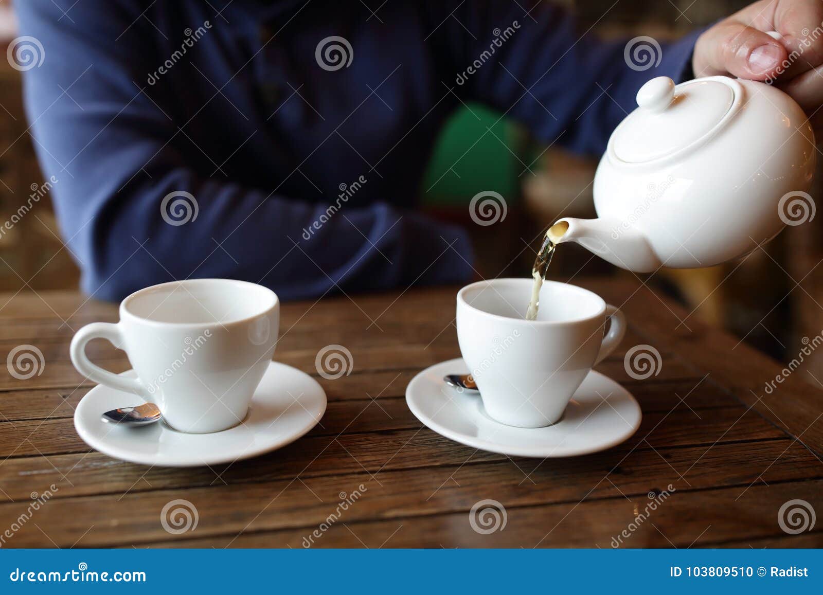 Person Filling the Cup with Green Tea Stock Photo - Image of caucasian ...