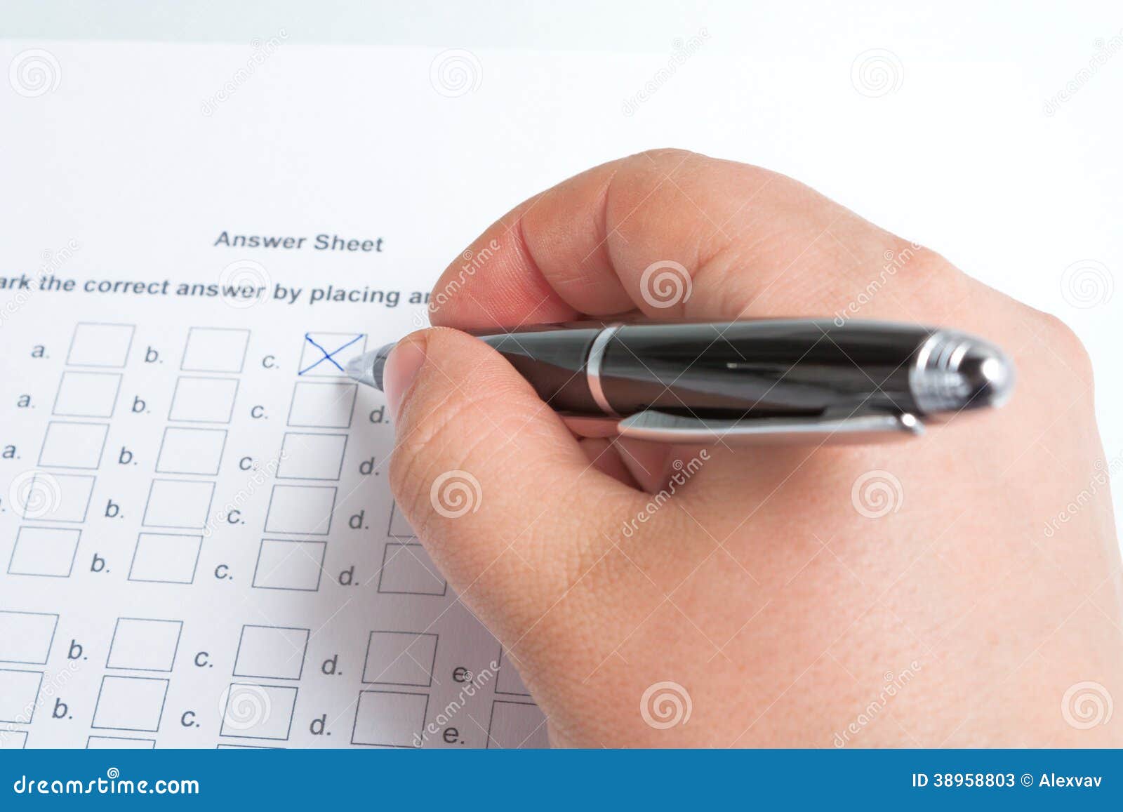 Person Fills Out a Questionnaire Stock Image - Image of holding, hand ...