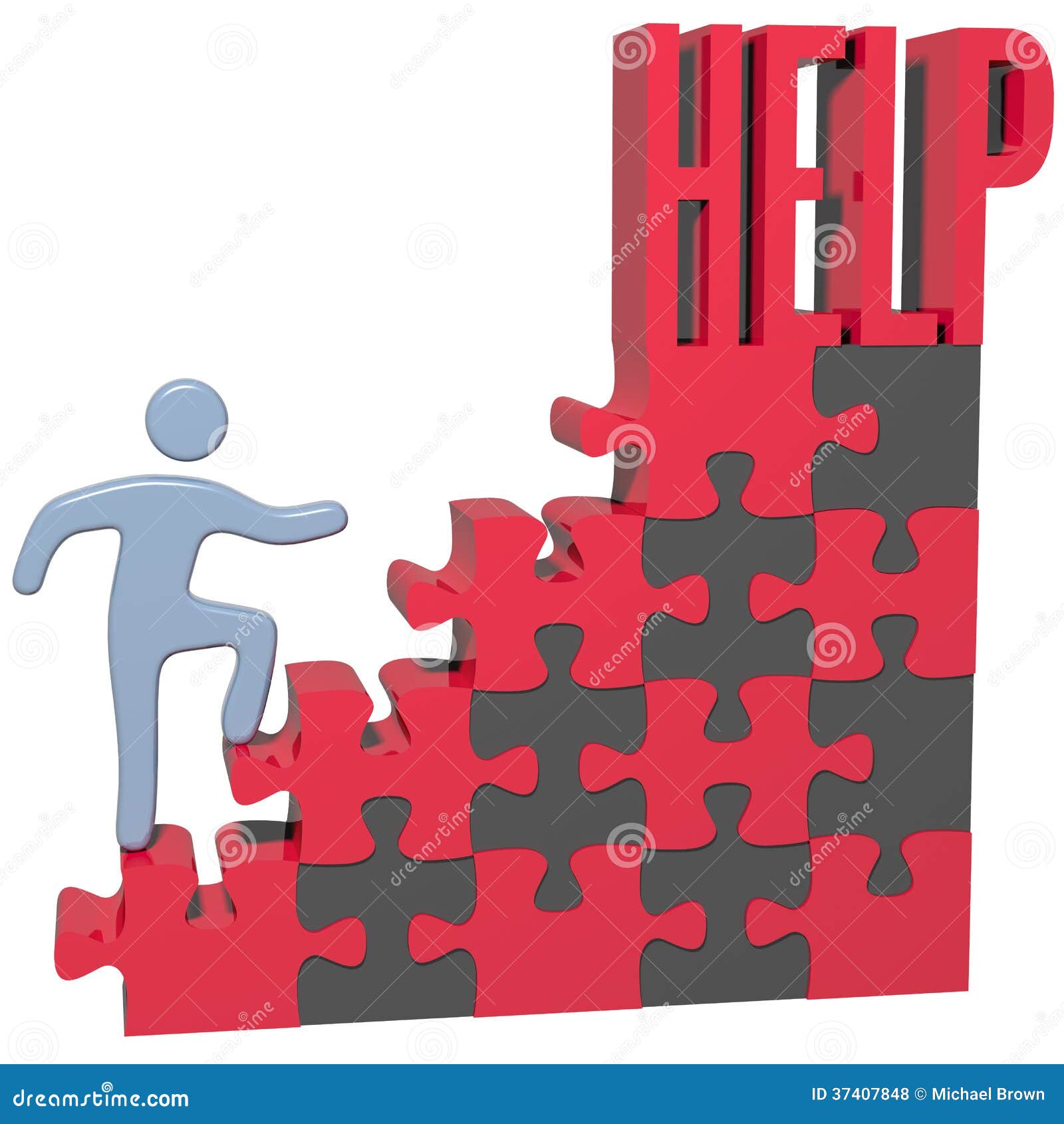 Person Find HELP Solution To Problem Stock Illustration - Illustration ...