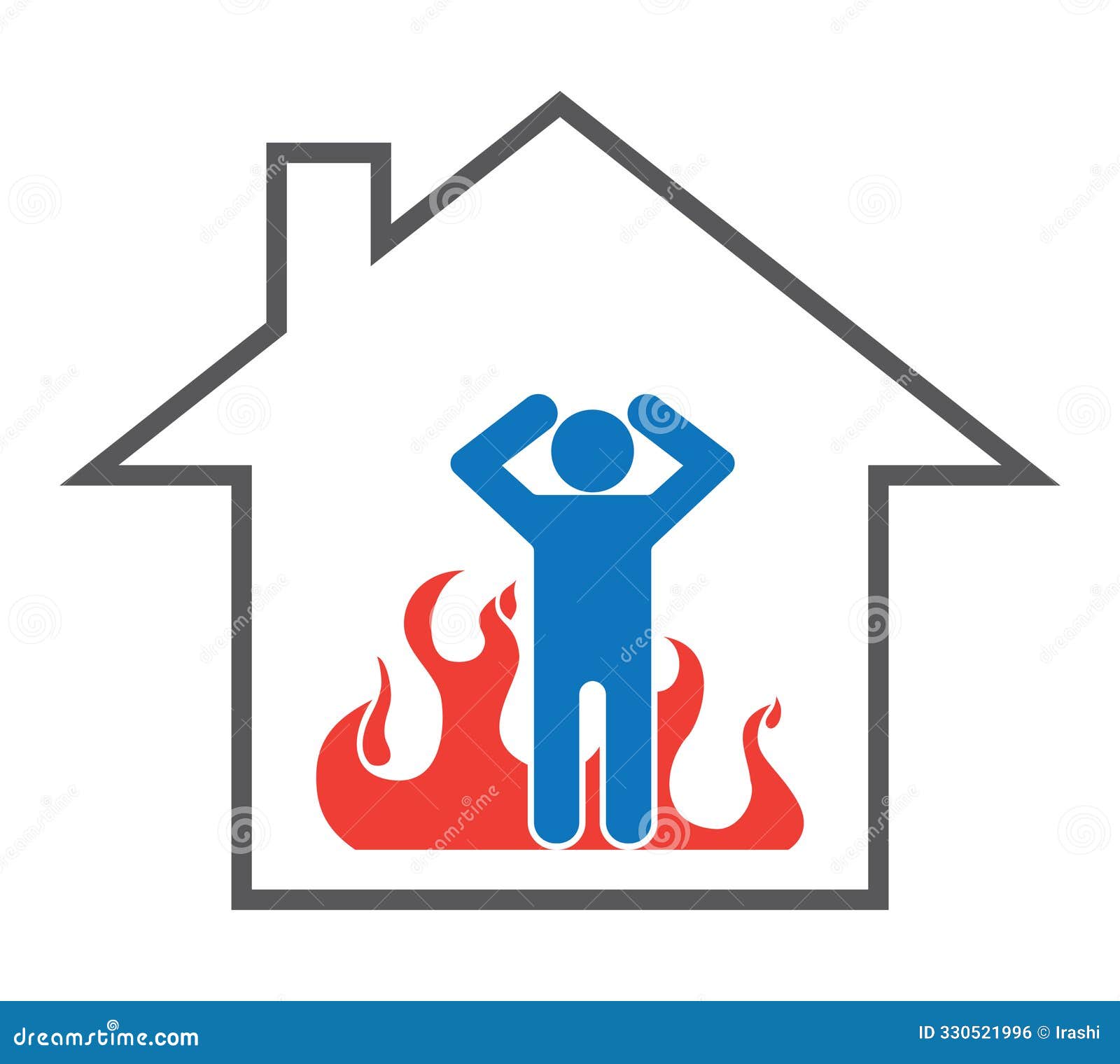 Person in fire house stock vector. Illustration of abstract - 330521996