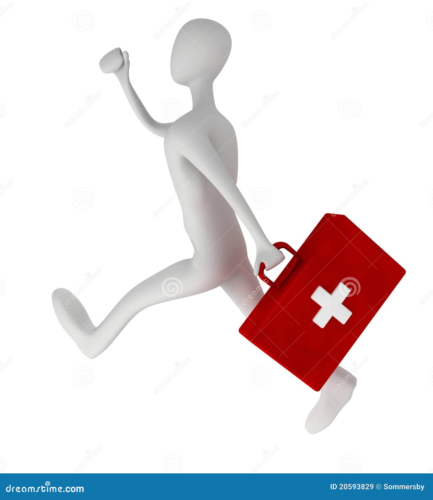Person with the First-aid Set Running on a Call. Stock Illustration ...