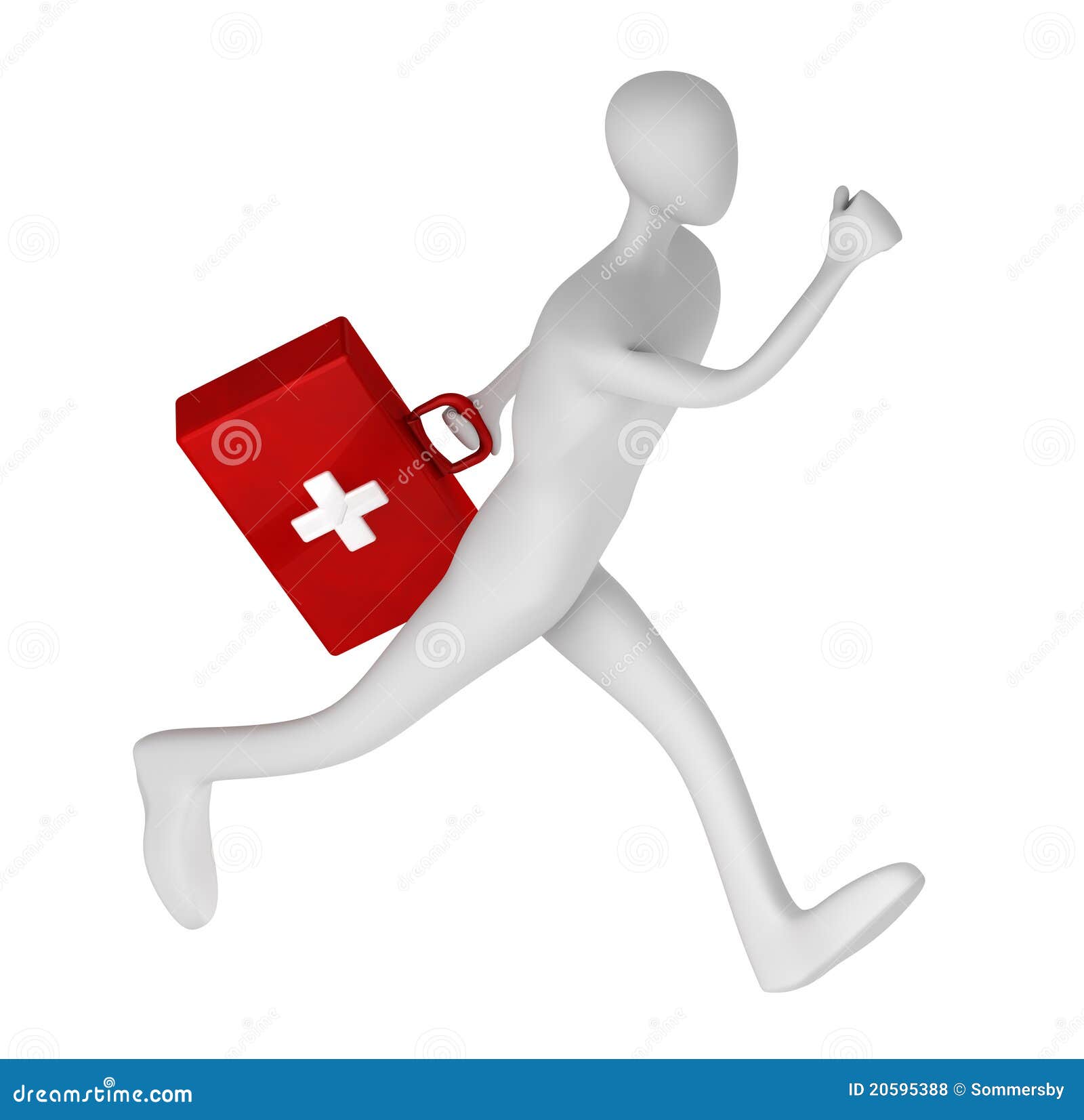 Person with the First-aid Set Running on a Call. Stock Illustration ...