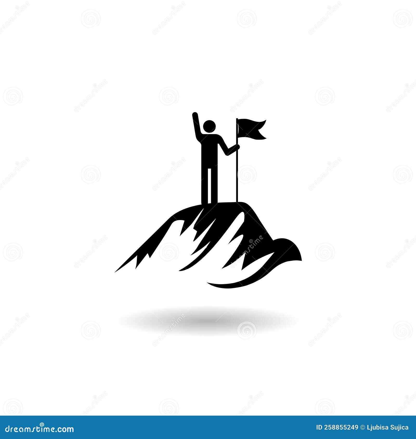 Person with Flag Sign Icon Logo with Shadow Stock Vector - Illustration ...