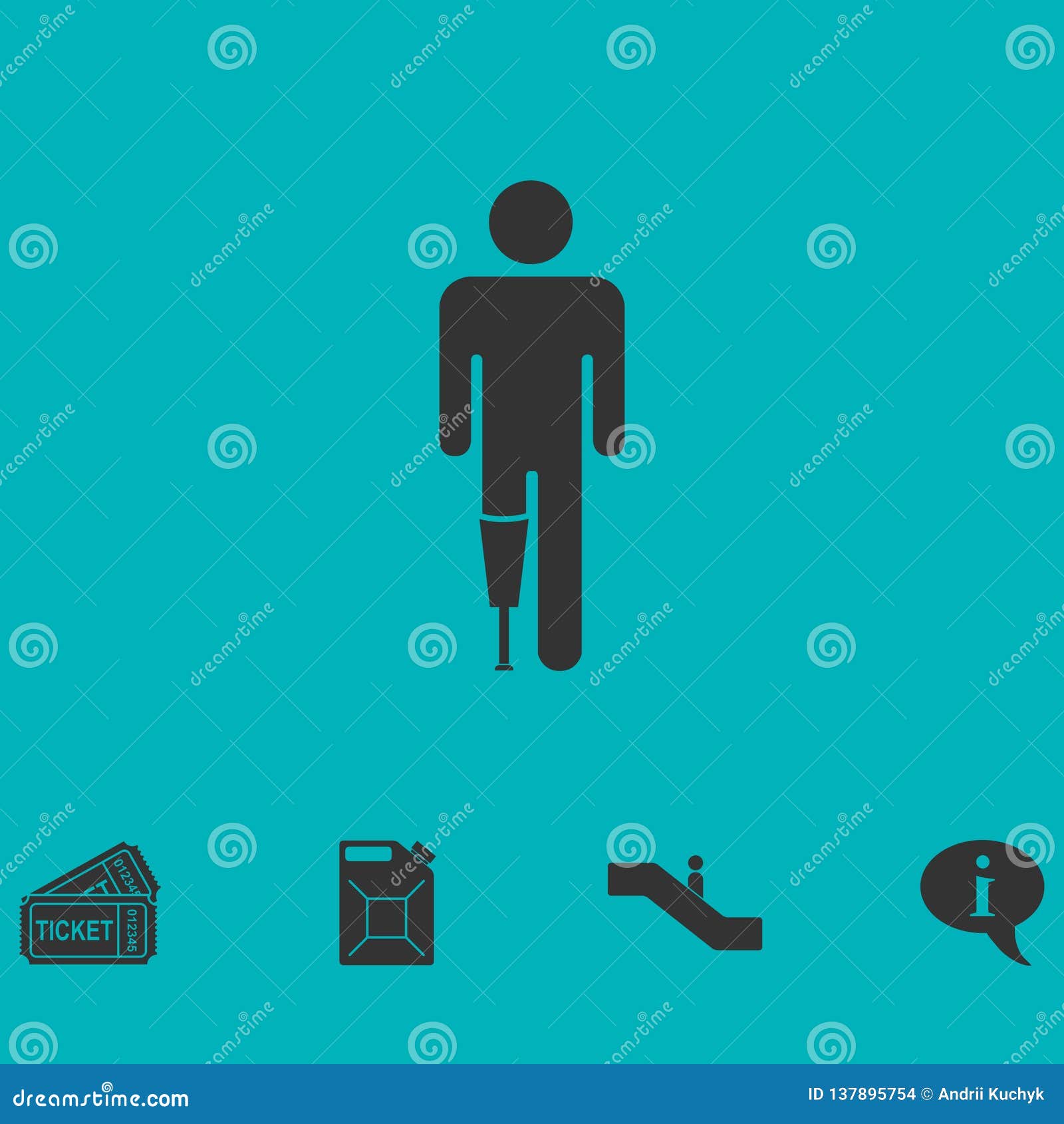 Person with Foot Prosthesis Icon Flat Stock Vector - Illustration of ...