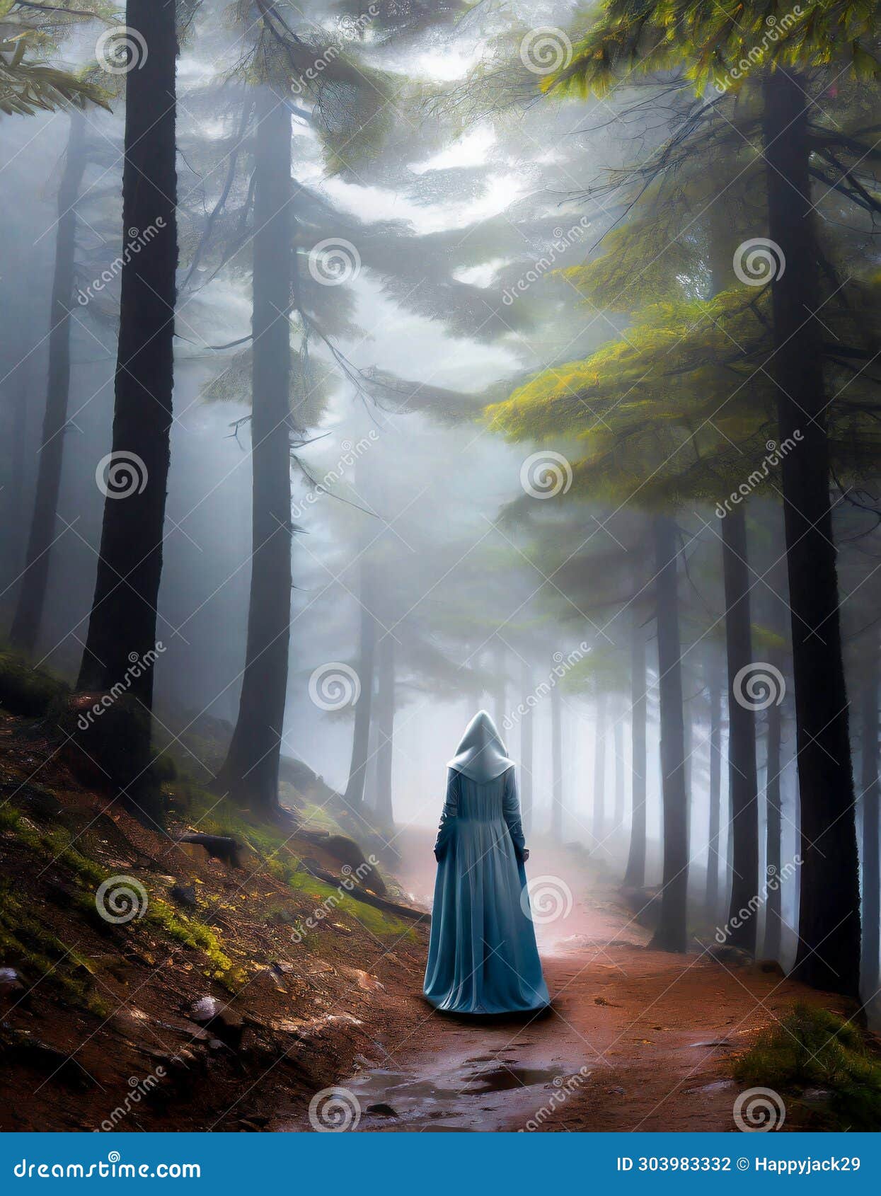 Person In The Forest Mystic Nun In The Woods Stock Illustration Illustration Of Woman