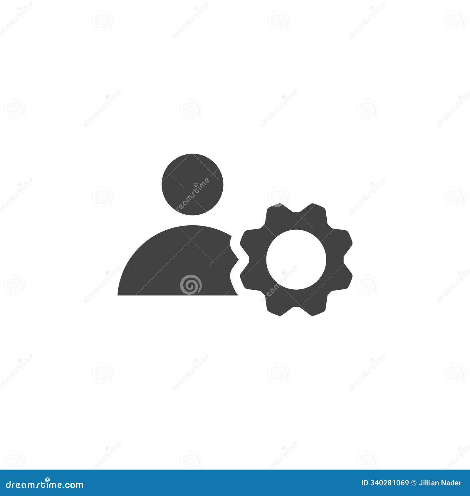 Person with a Gear Icon Simple Vector Symbol Stock Vector ...