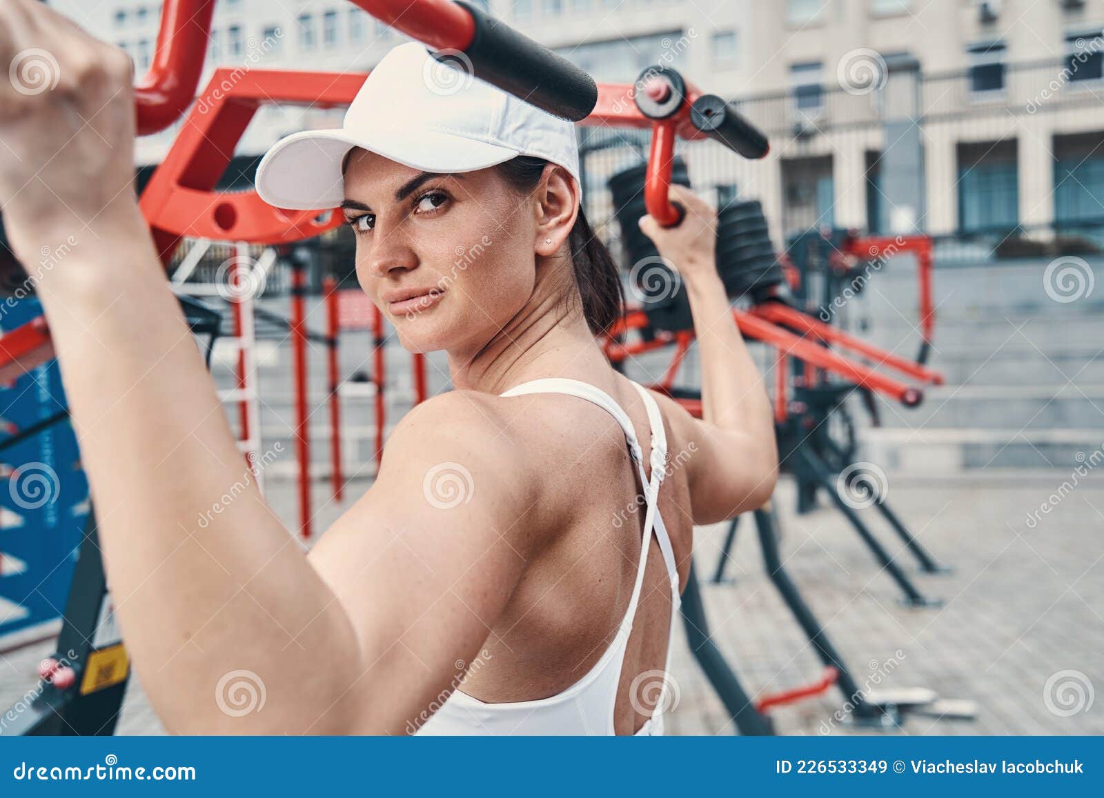 Person Giving a Look at Camera during Pull-down Activity Stock Image ...