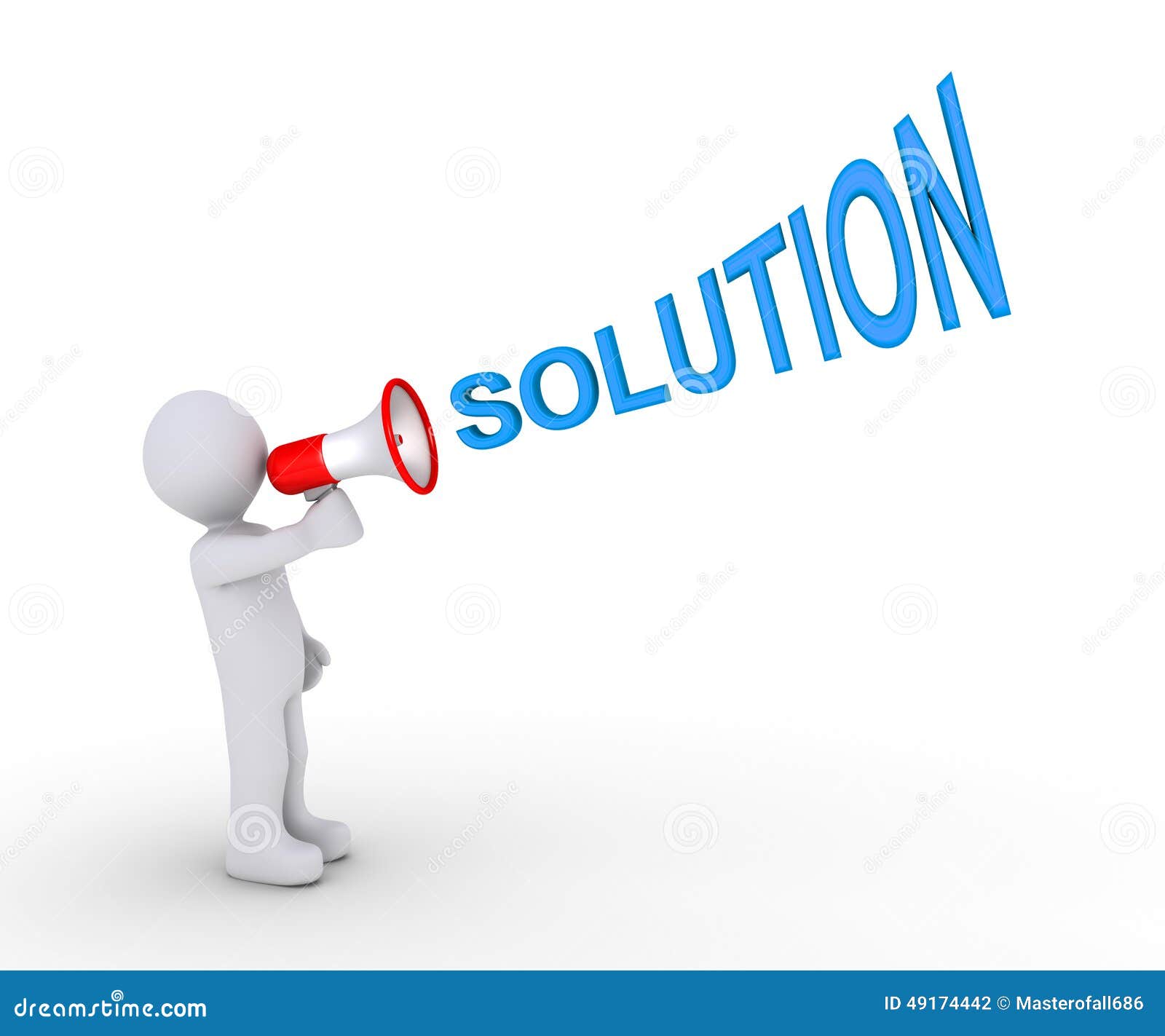 Person Giving Solution through Megaphone Stock Illustration ...