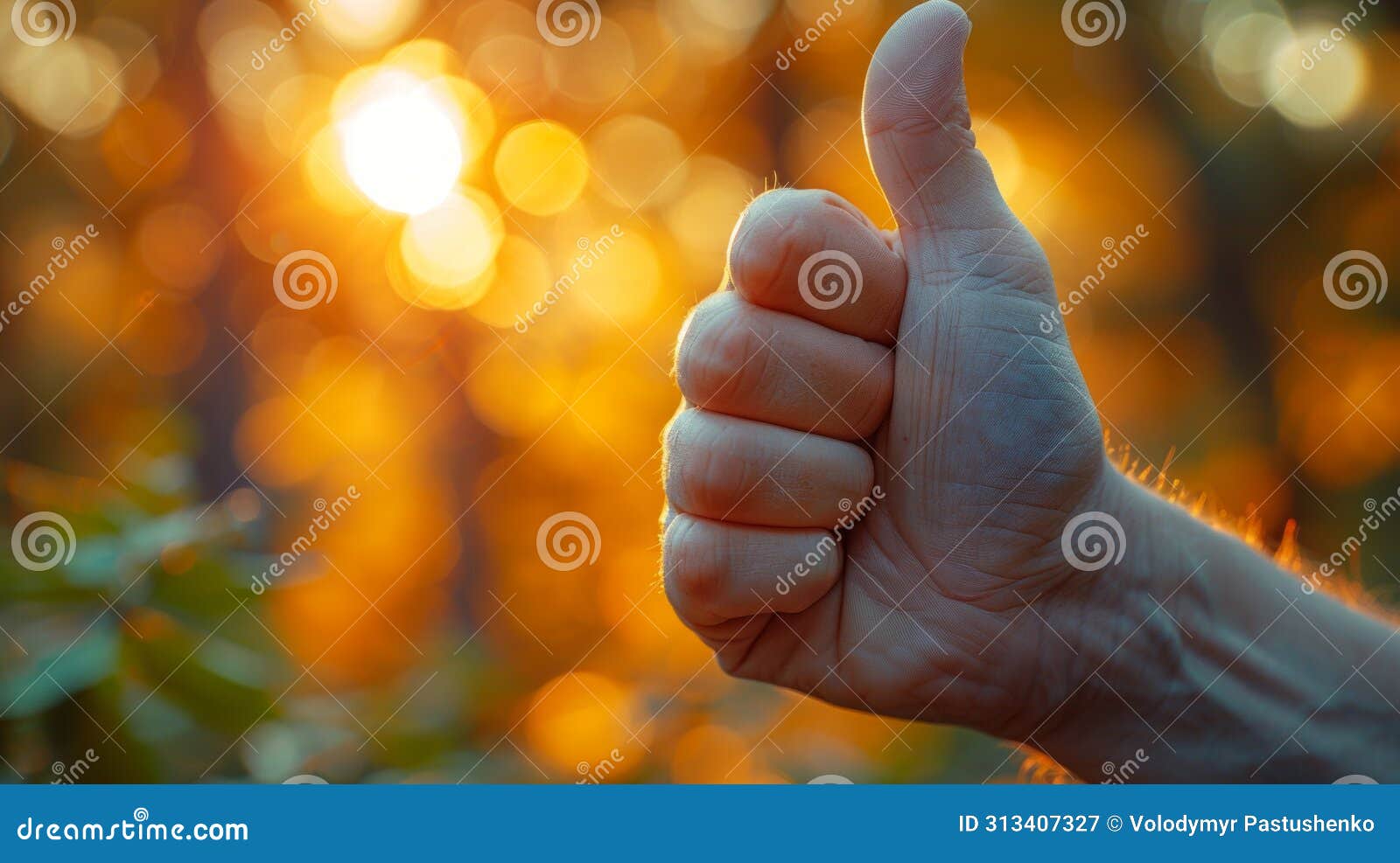 A Person Giving a Thumbs Up in Front of a Sunset Stock Image - Image of ...