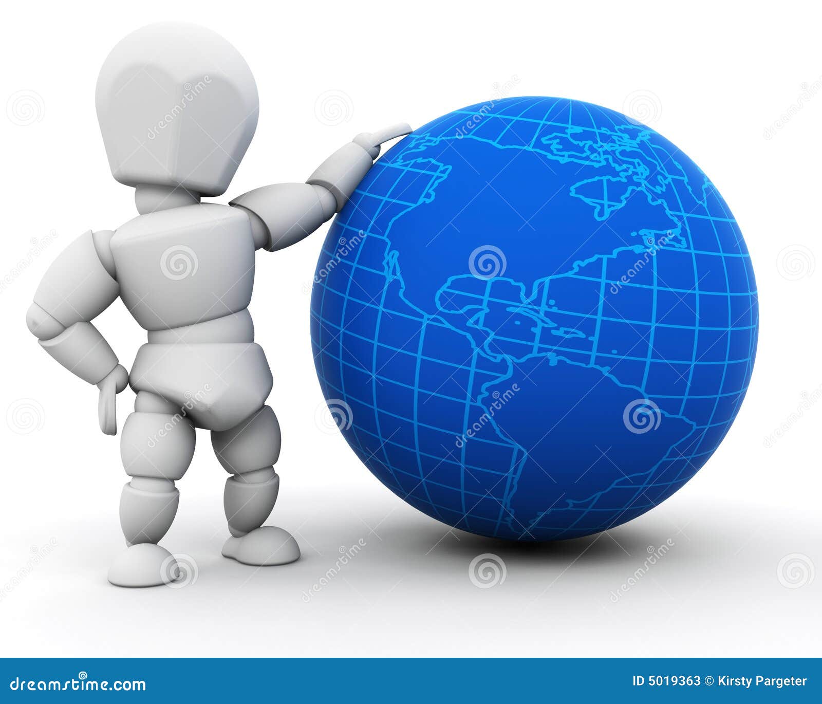 Person with globe stock illustration. Illustration of male - 5019363