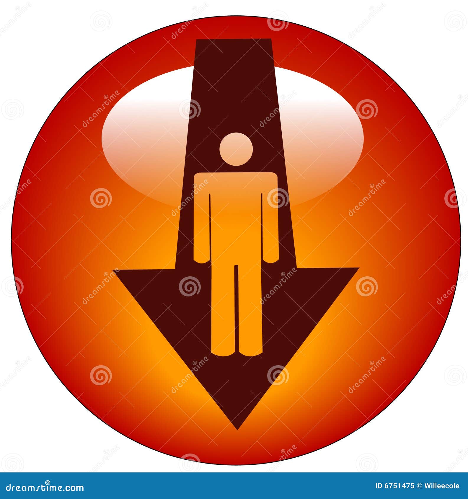 Person going down icon stock vector. Illustration of lower - 6751475