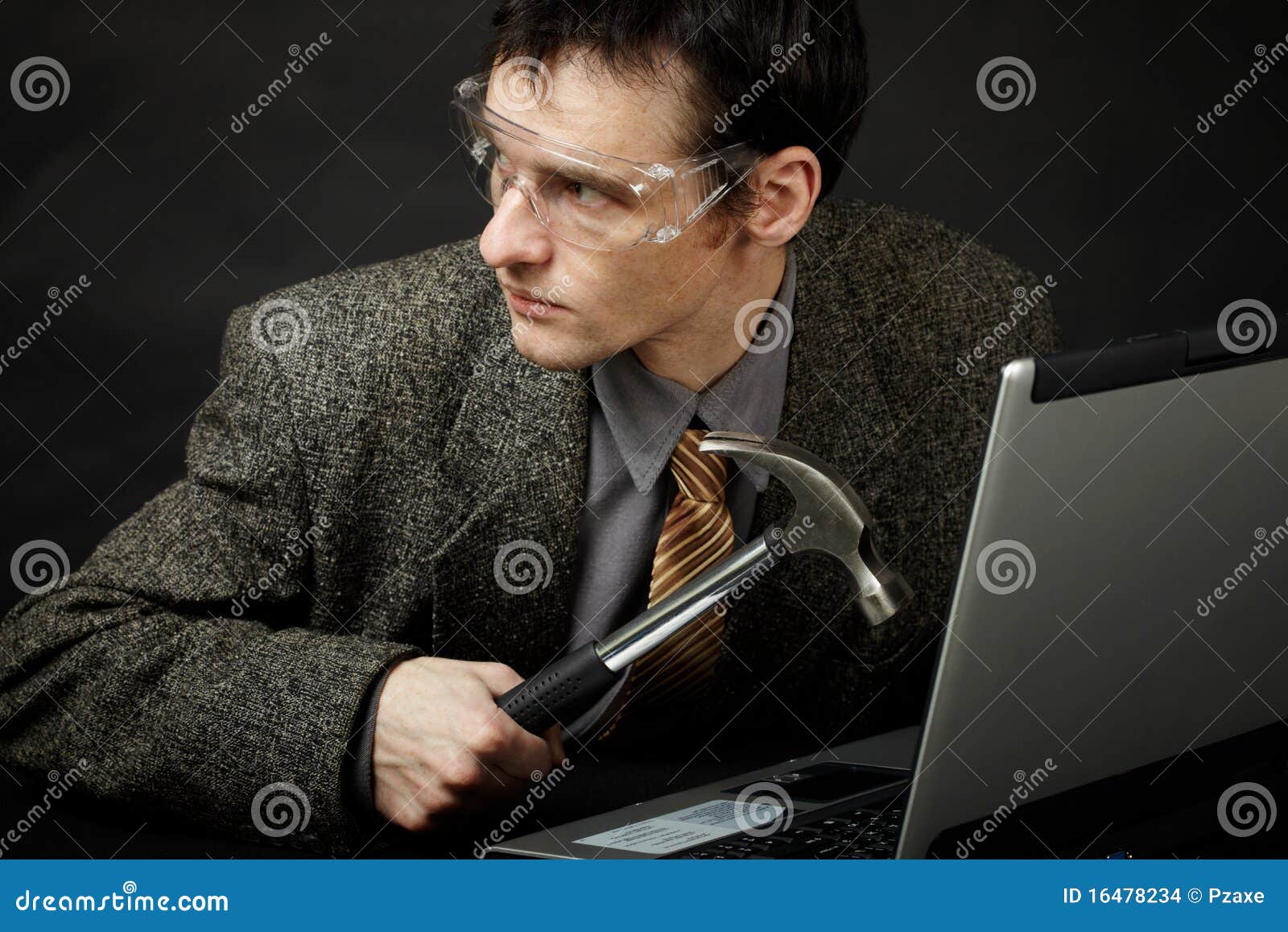 Person is Going To Break Computer Stock Photo - Image of maintenance ...