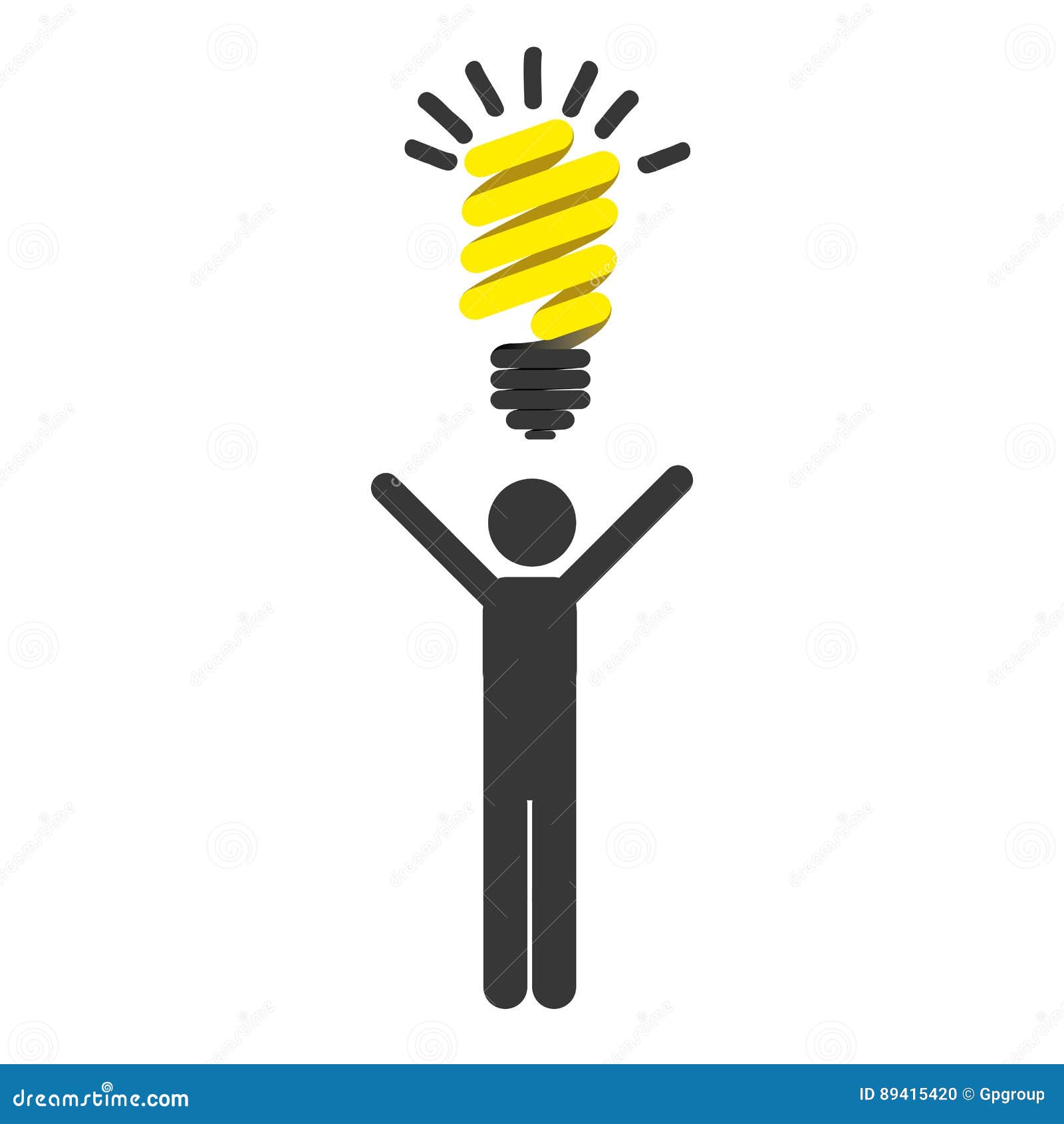 Person with good idea icon stock illustration. Illustration of ...