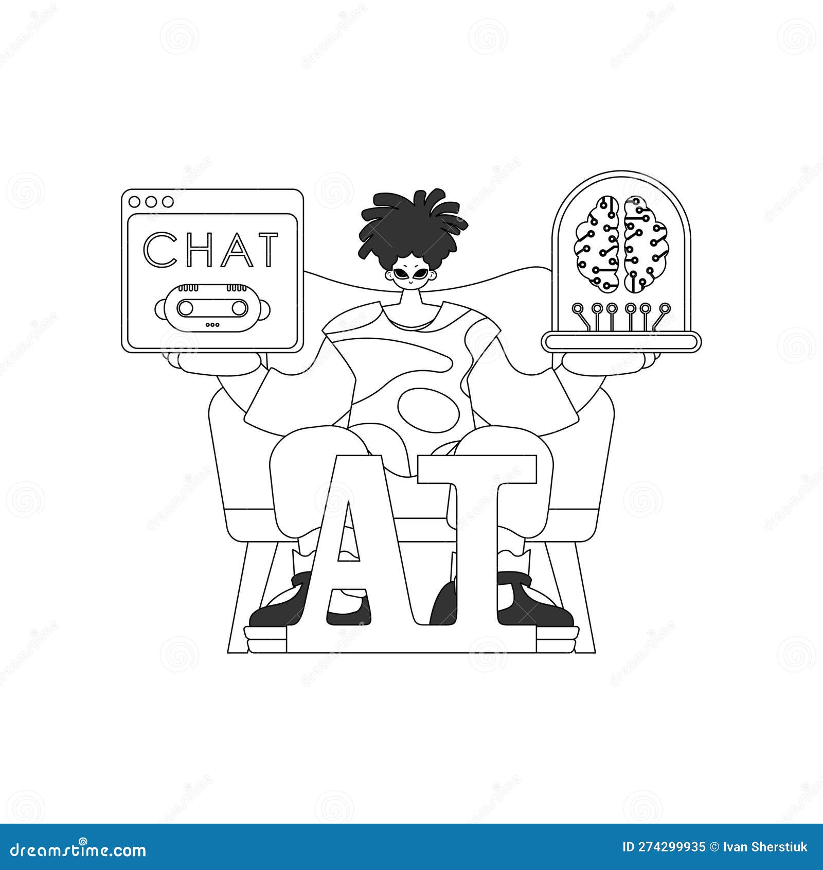 A Person is Gripping an AI Structure in Their Grasp, Vector Linear ...