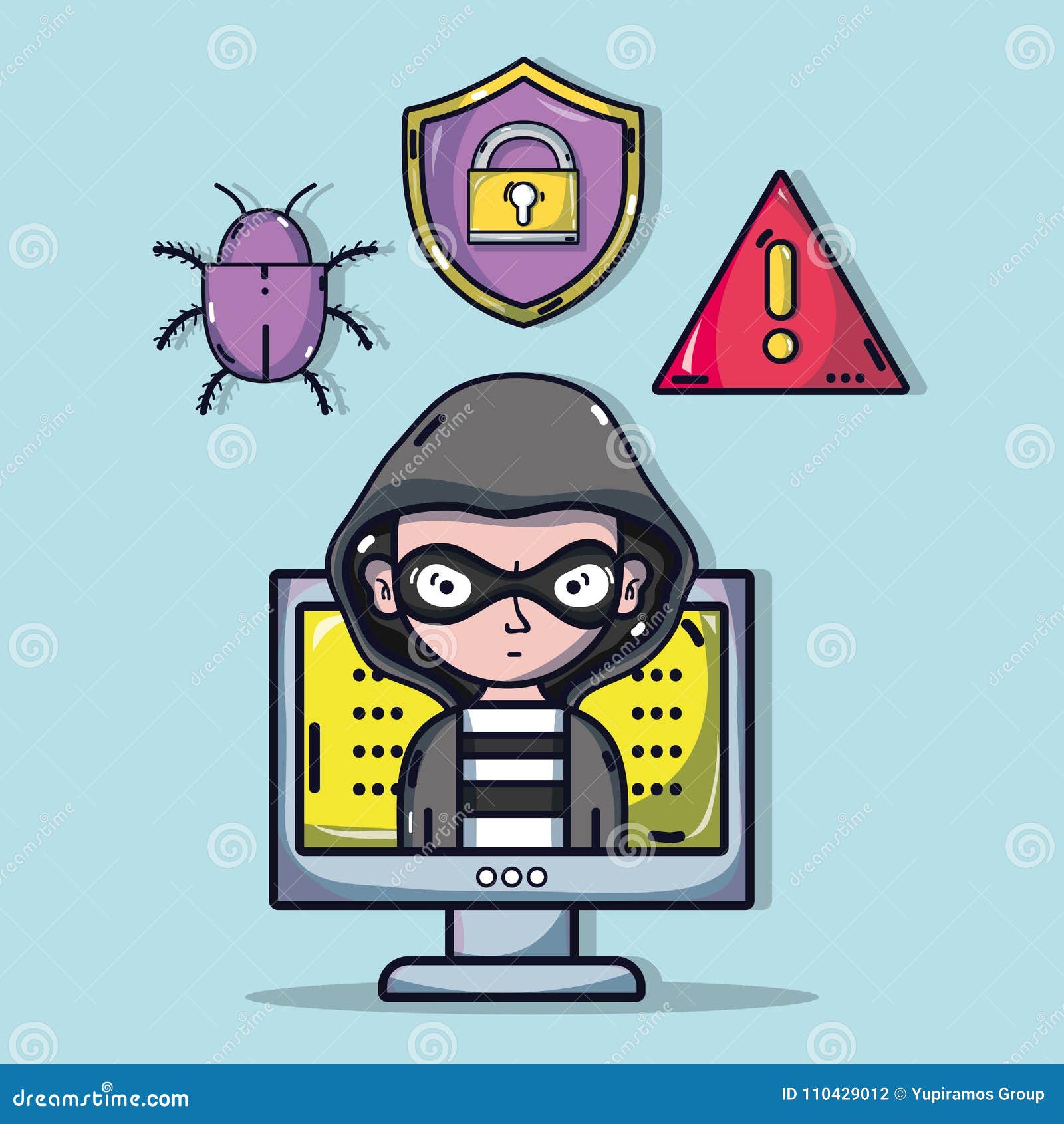 Person Hacker To Programmer Virus In The System Stock Vector Illustration Of Computer Hacking