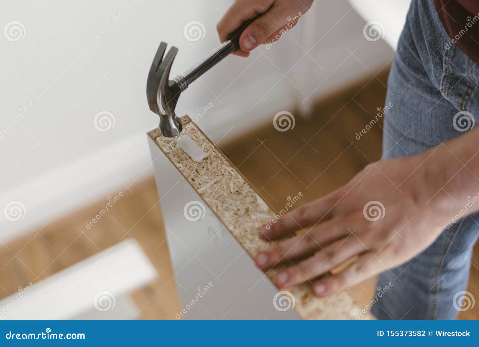 Person Hammering a Drawer in a House Stock Photo - Image of equipment ...