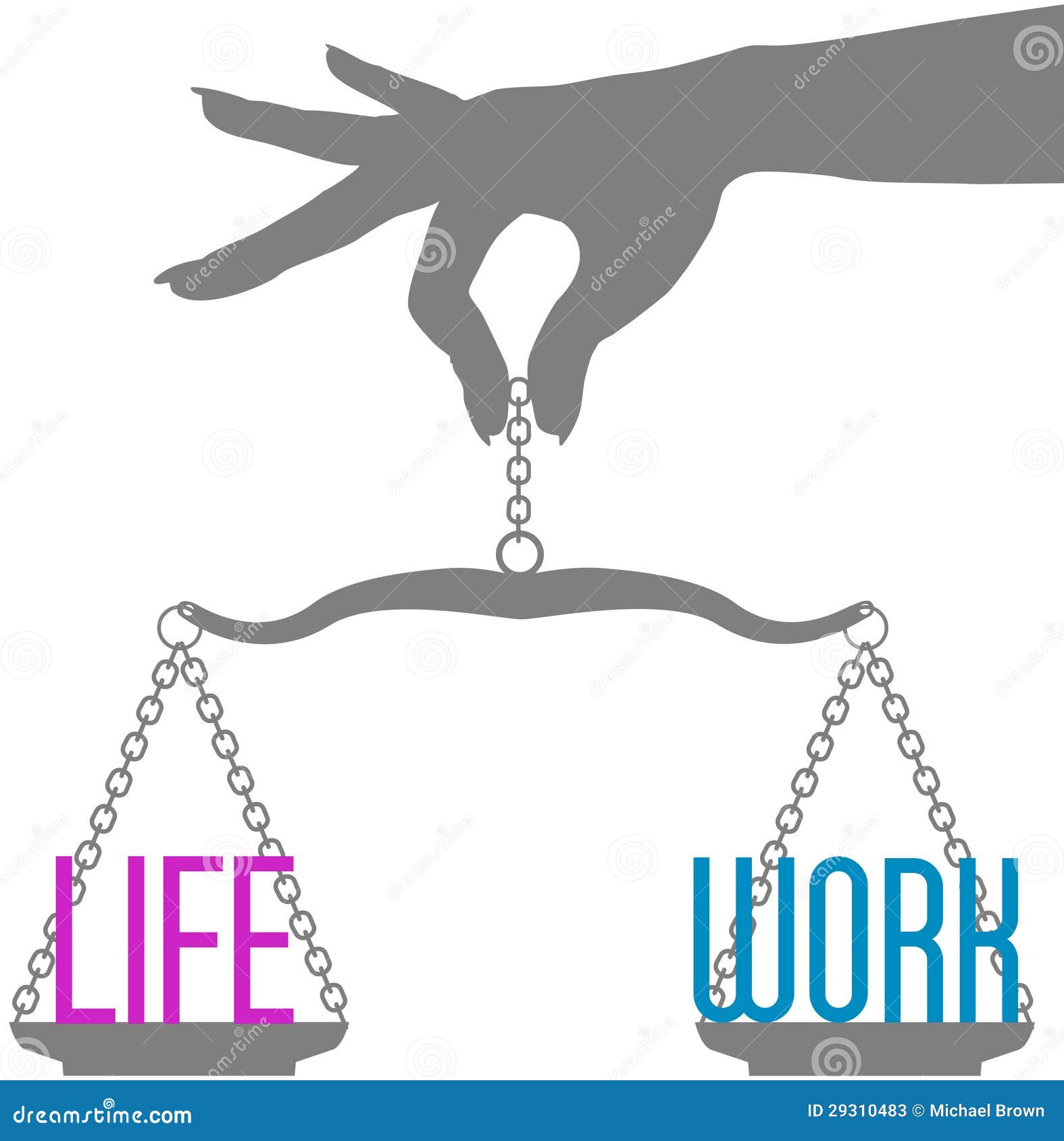 Person Hand Balance Life Work on Scales Stock Vector - Illustration of ...