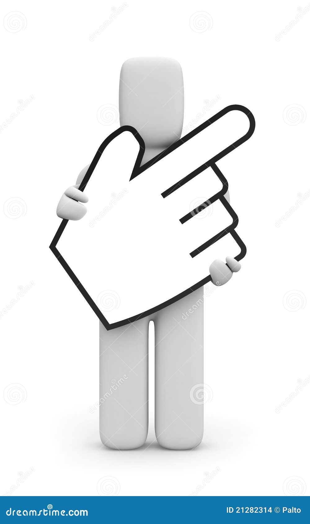 Person with hand cursor stock illustration. Illustration of hand - 21282314