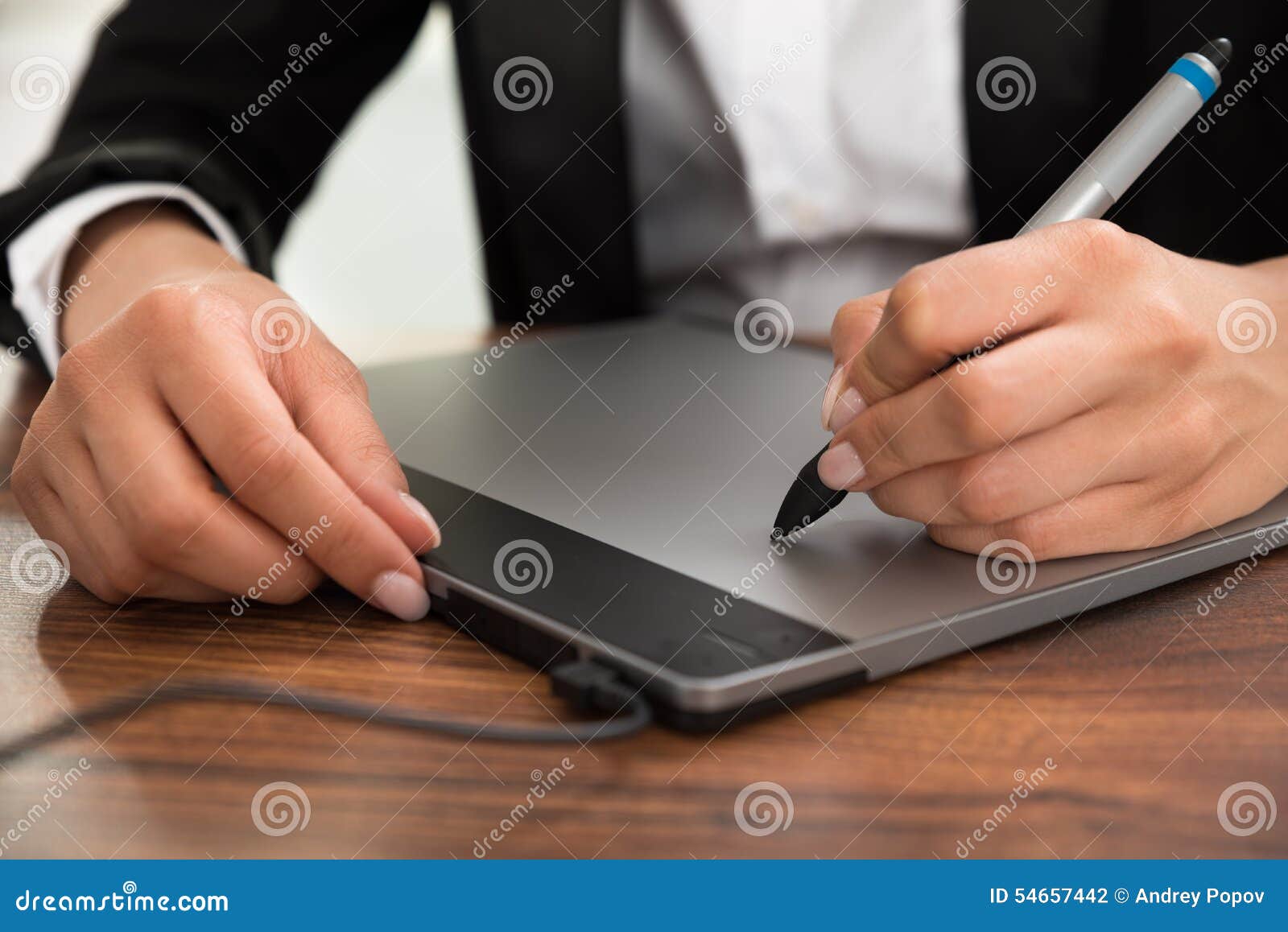Person Hand Drawing on Graphic Tablet Stock Photo - Image of ...